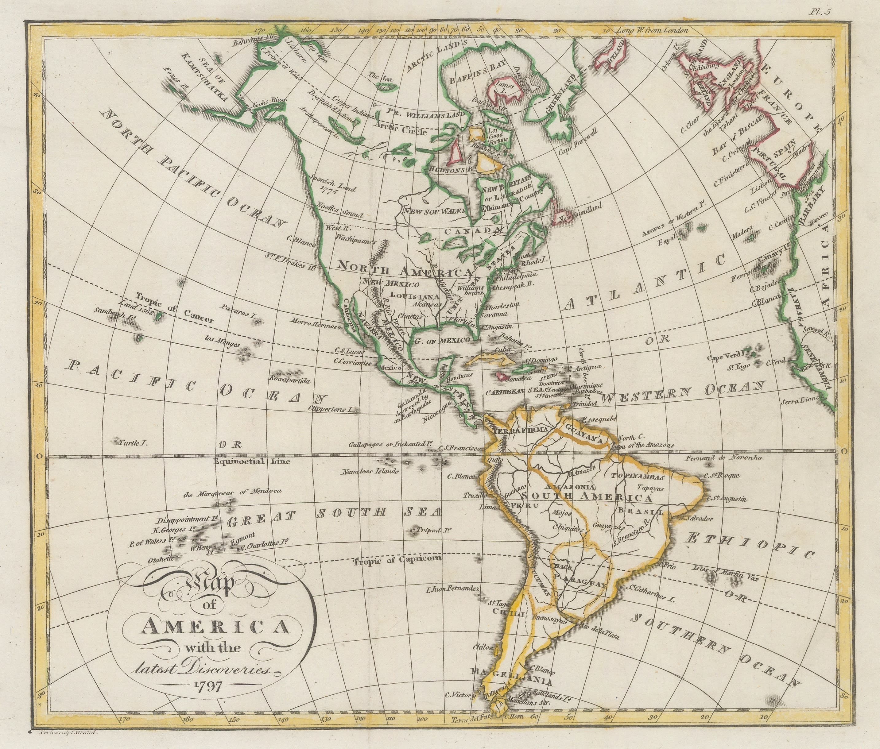 Samuel John Neele, A New Map of America, 1797 | The Map House