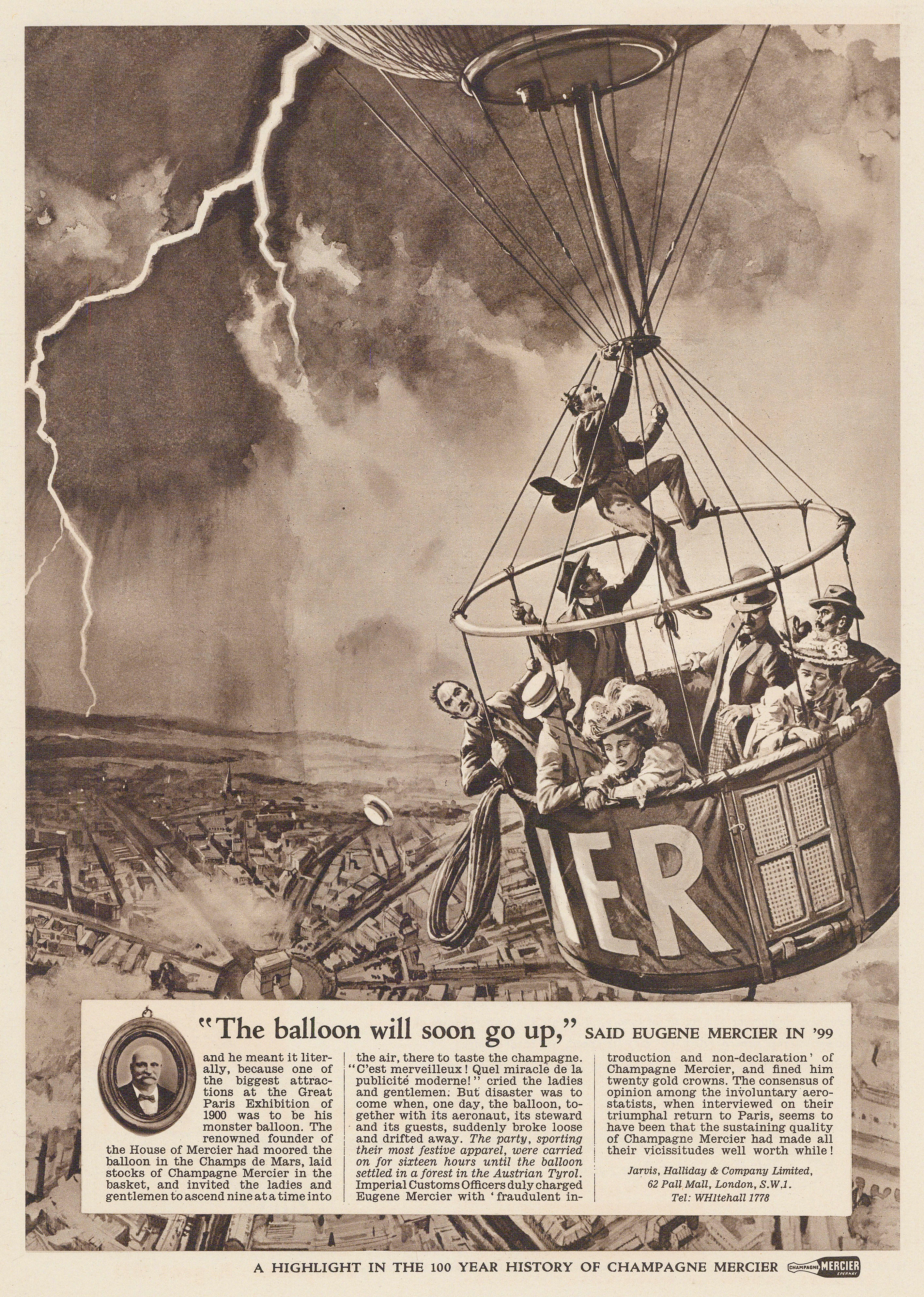 Illustrated London News (ILN), Champagne Mercier, 1958 | The Map House