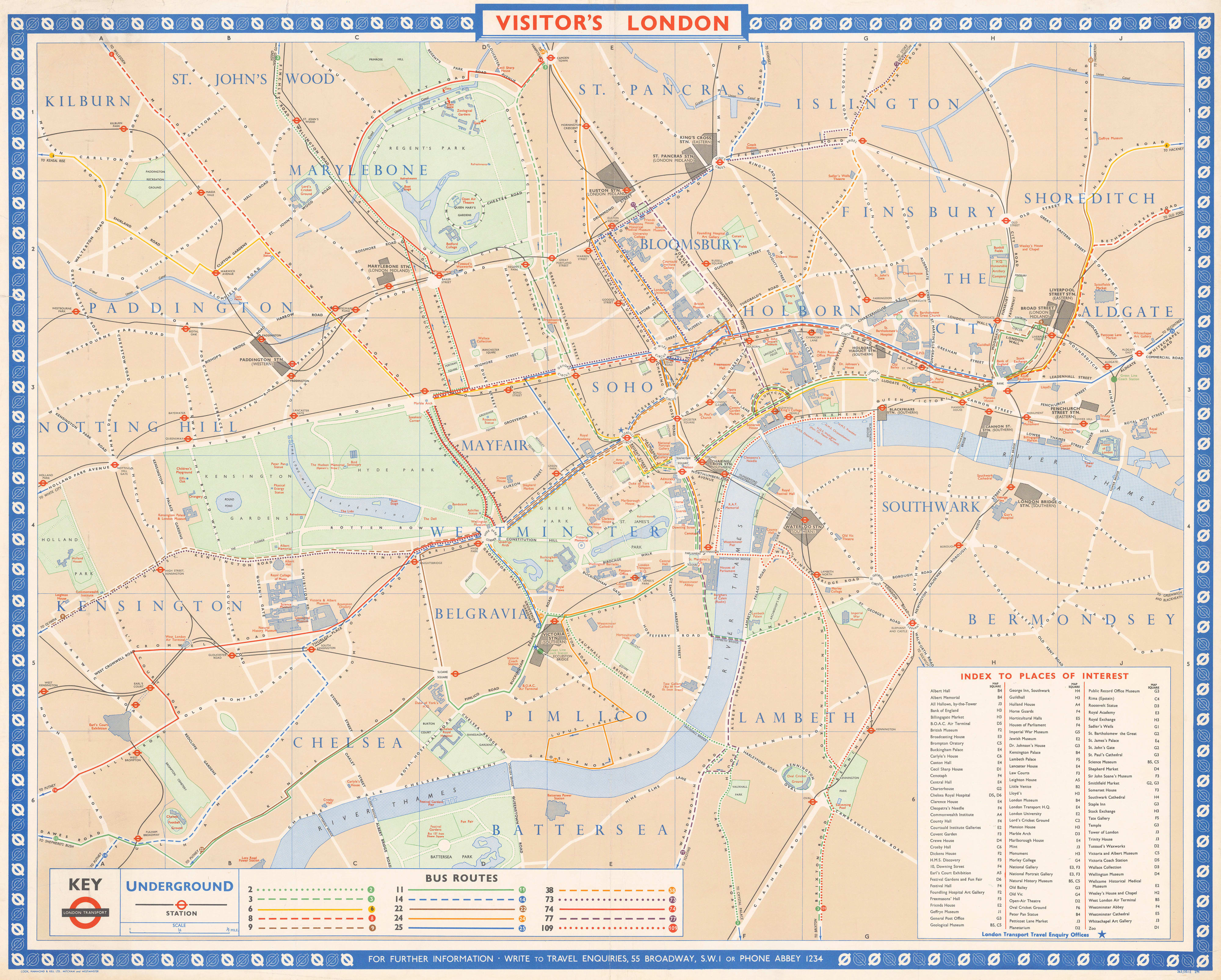 London Transport, Visitor's London Quad Royal Tube Map, 1963 | The Map ...
