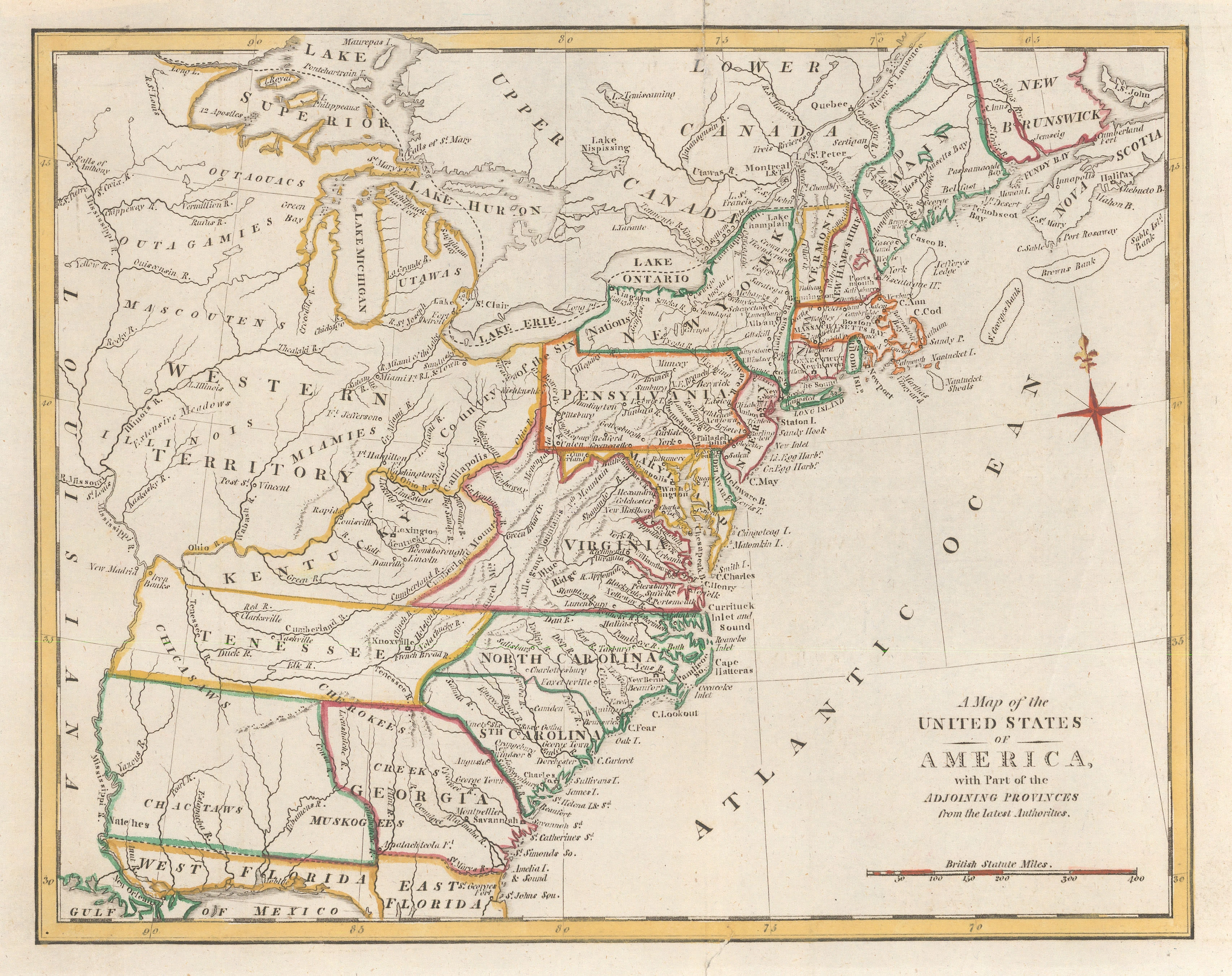 George Cooke, A Map of the United States of America, 1810 c. | The Map ...