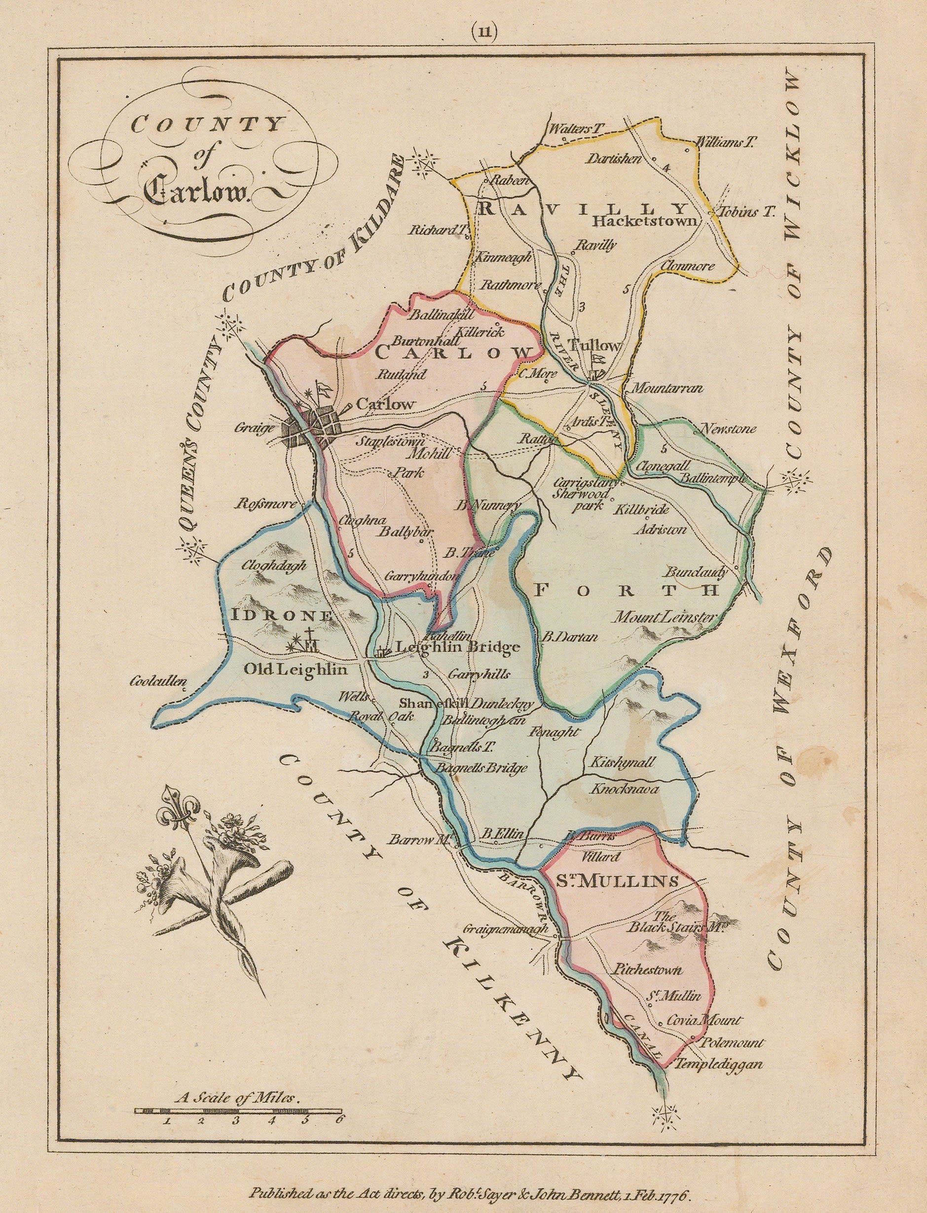 Sayer & Bennett, County Carlow, 1776 | The Map House