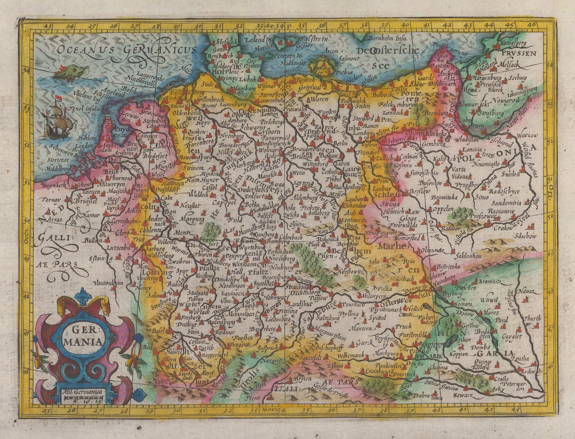 Mercator Hondius, Germany and the Holy Roman Empire, 1635 | The Map House