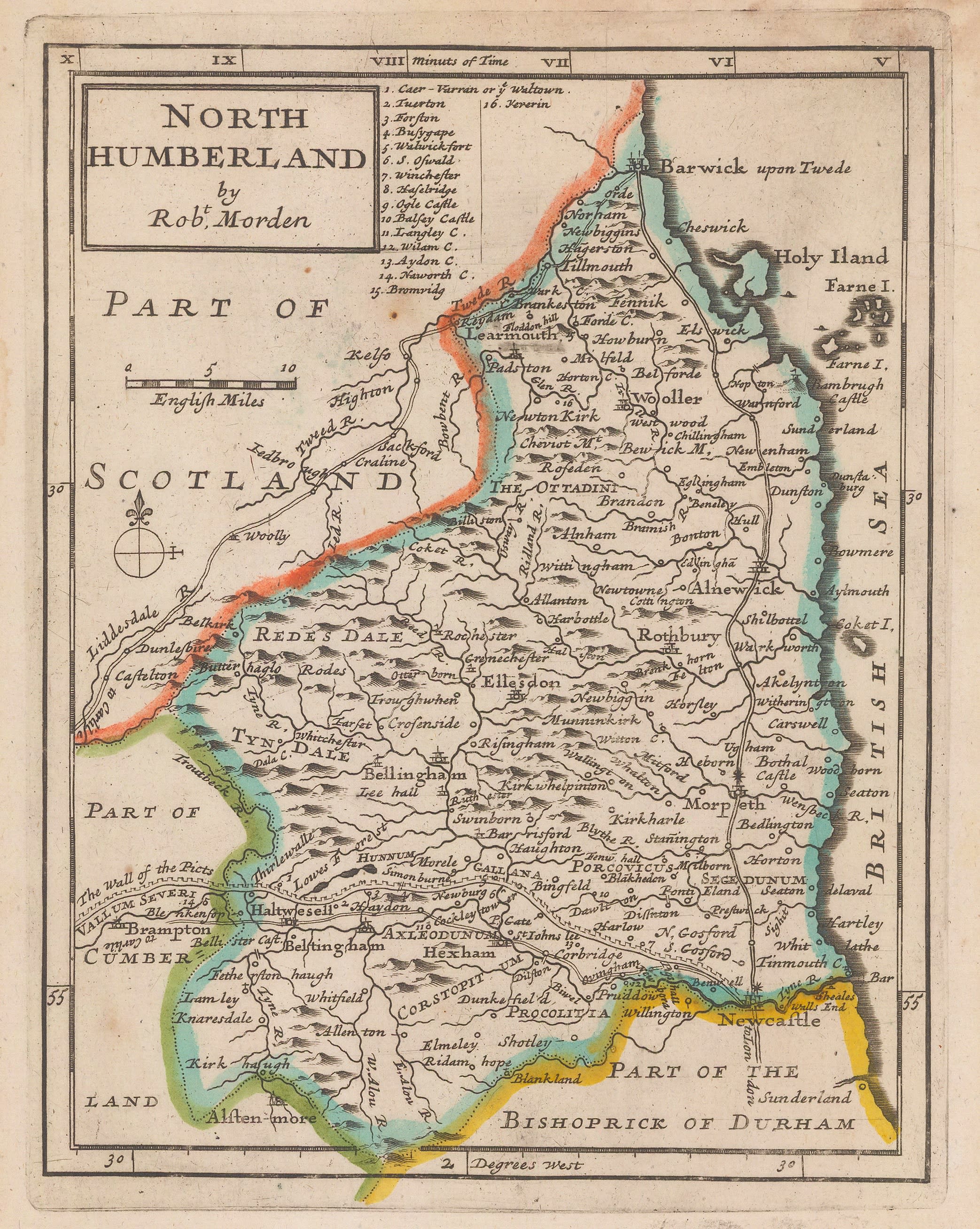 Robert Morden, Northumberland, 1708 | The Map House