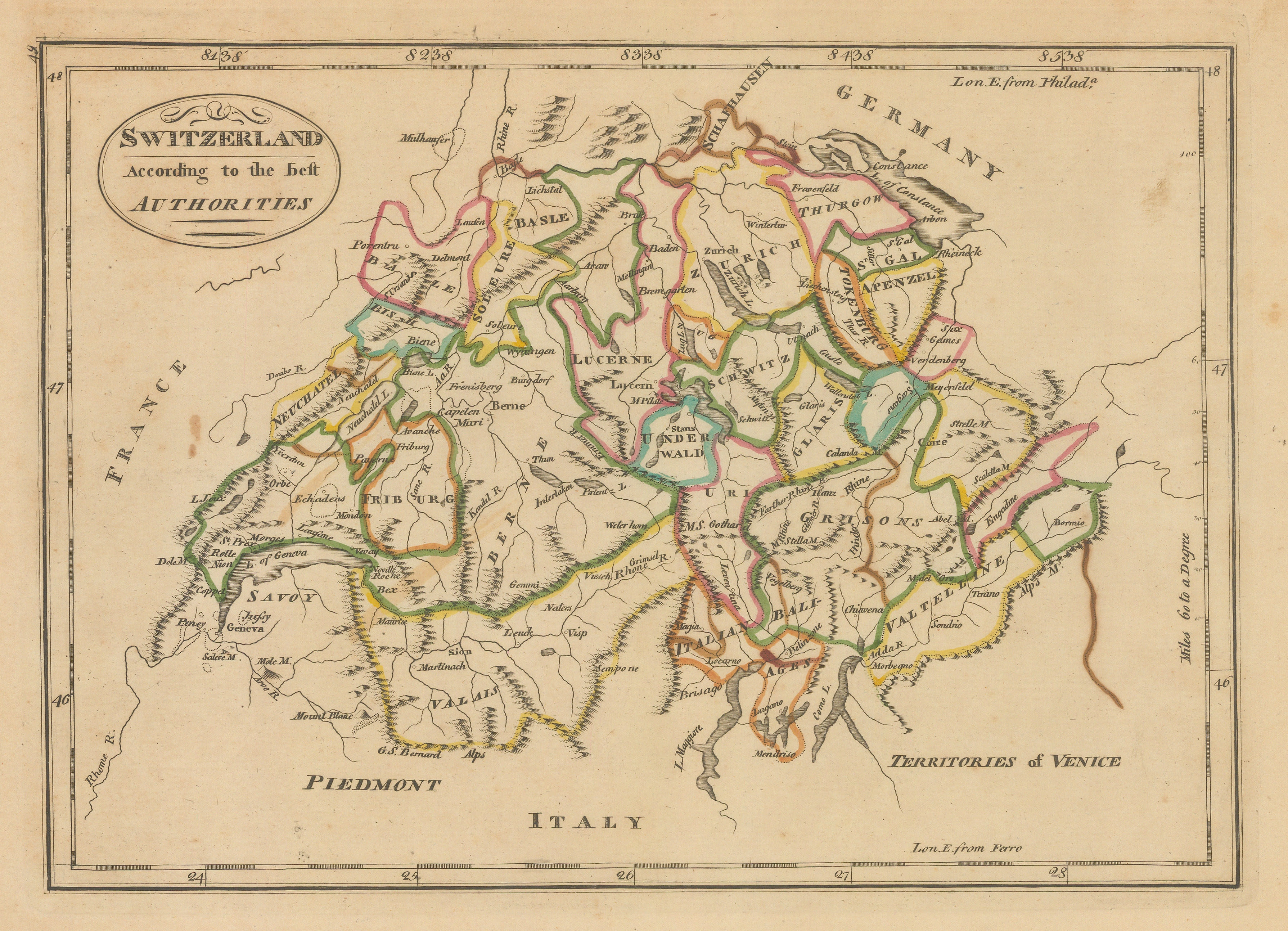 Matthew Carey, Switzerland, 1818 | The Map House