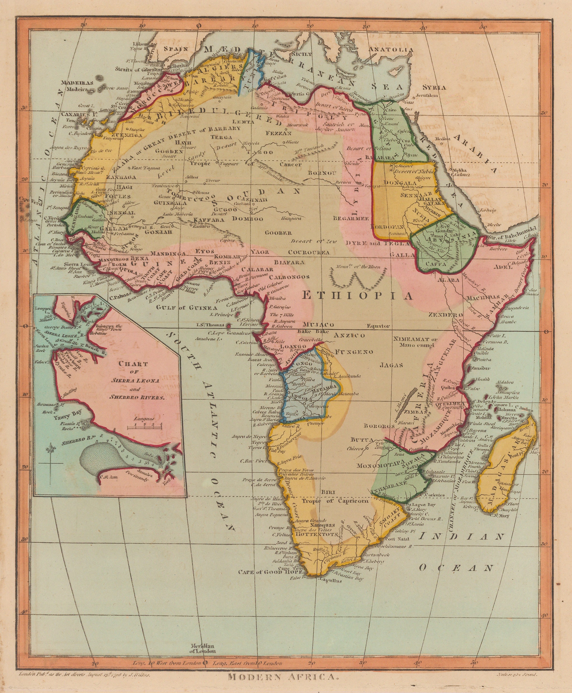 John Wilkes, Modern Africa, 1796 | The Map House