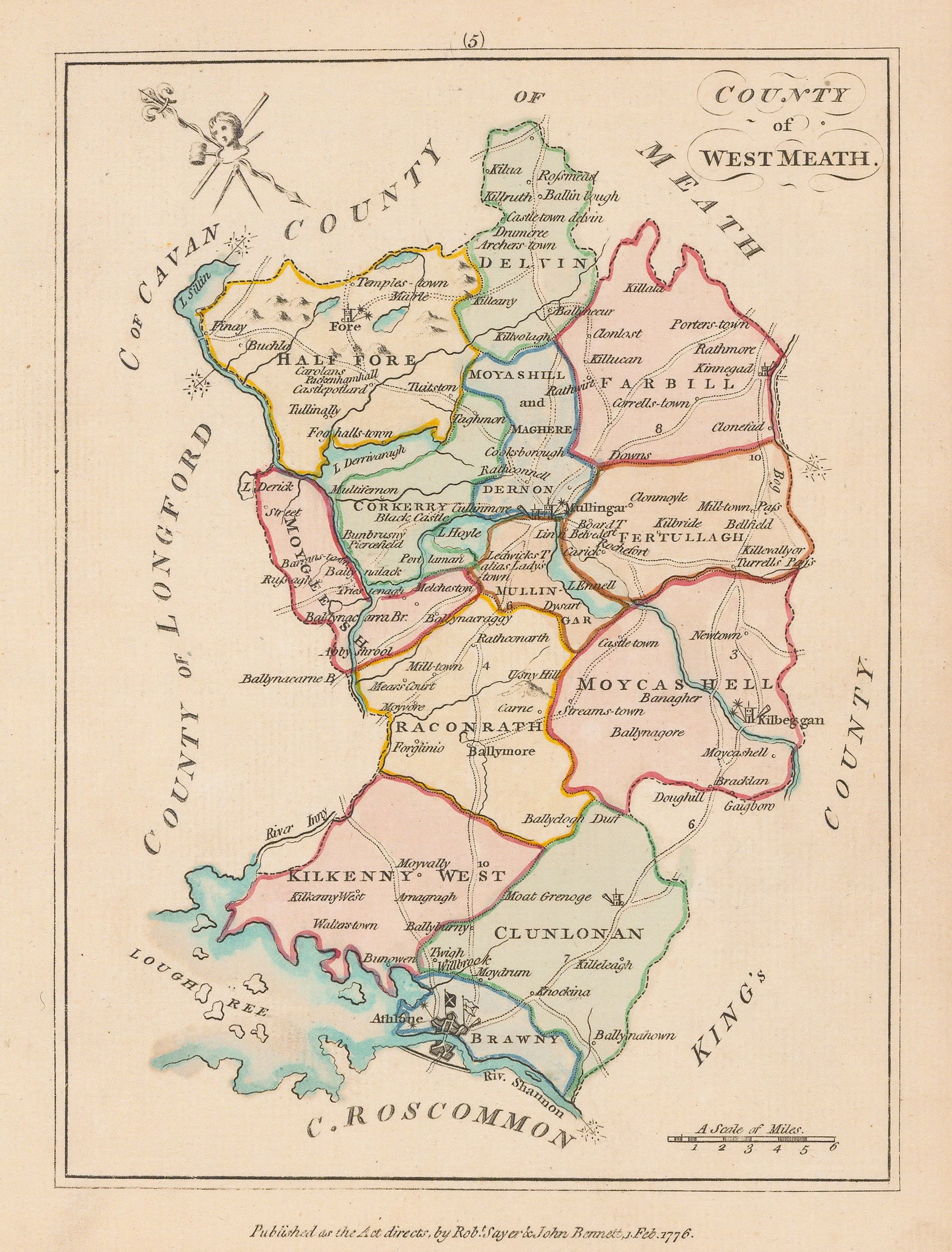 Sayer & Bennett, County of West Meath, 1776 | The Map House