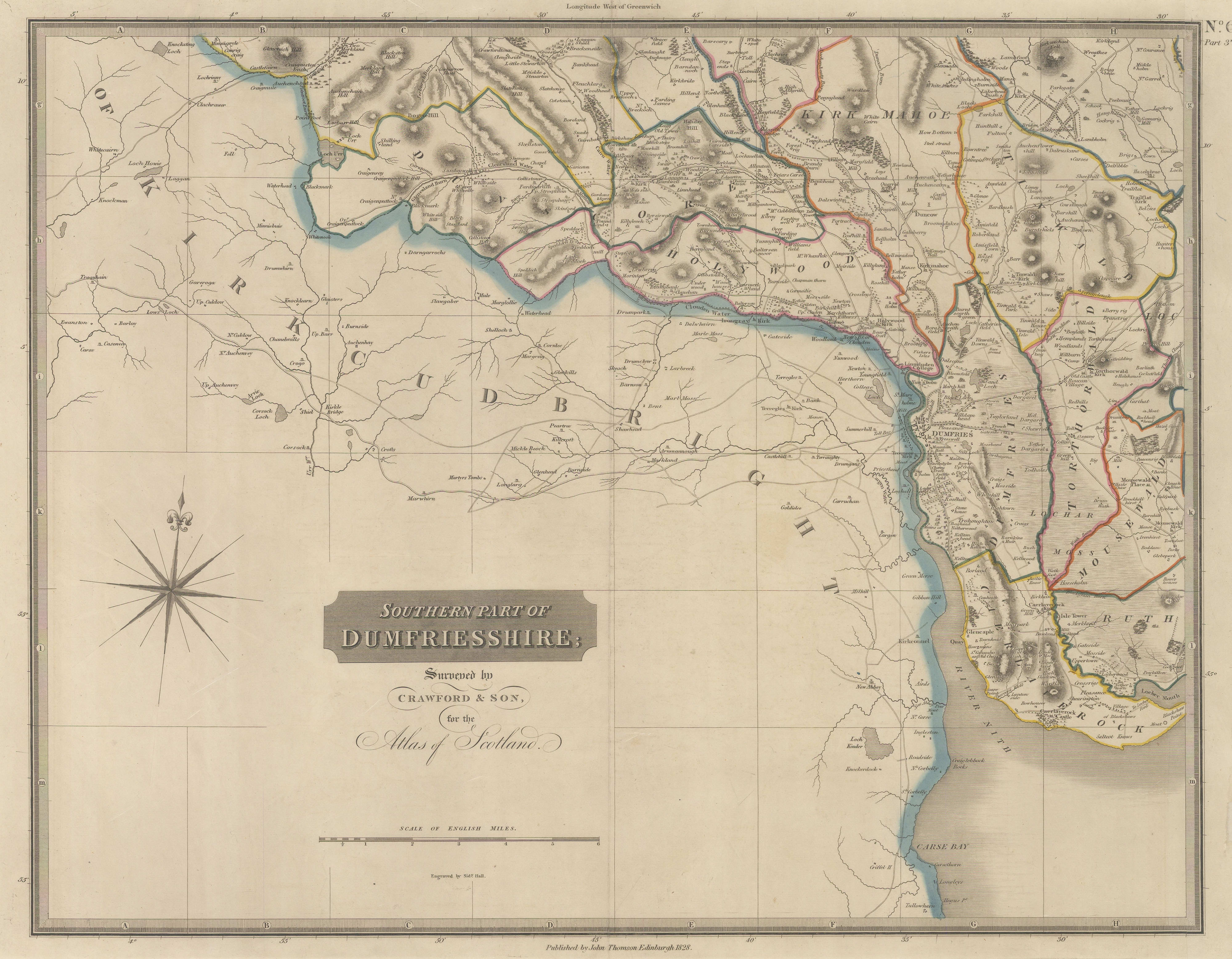 John Thomson, Dumfriesshire (Southwest Sheet), 1828 | The Map House