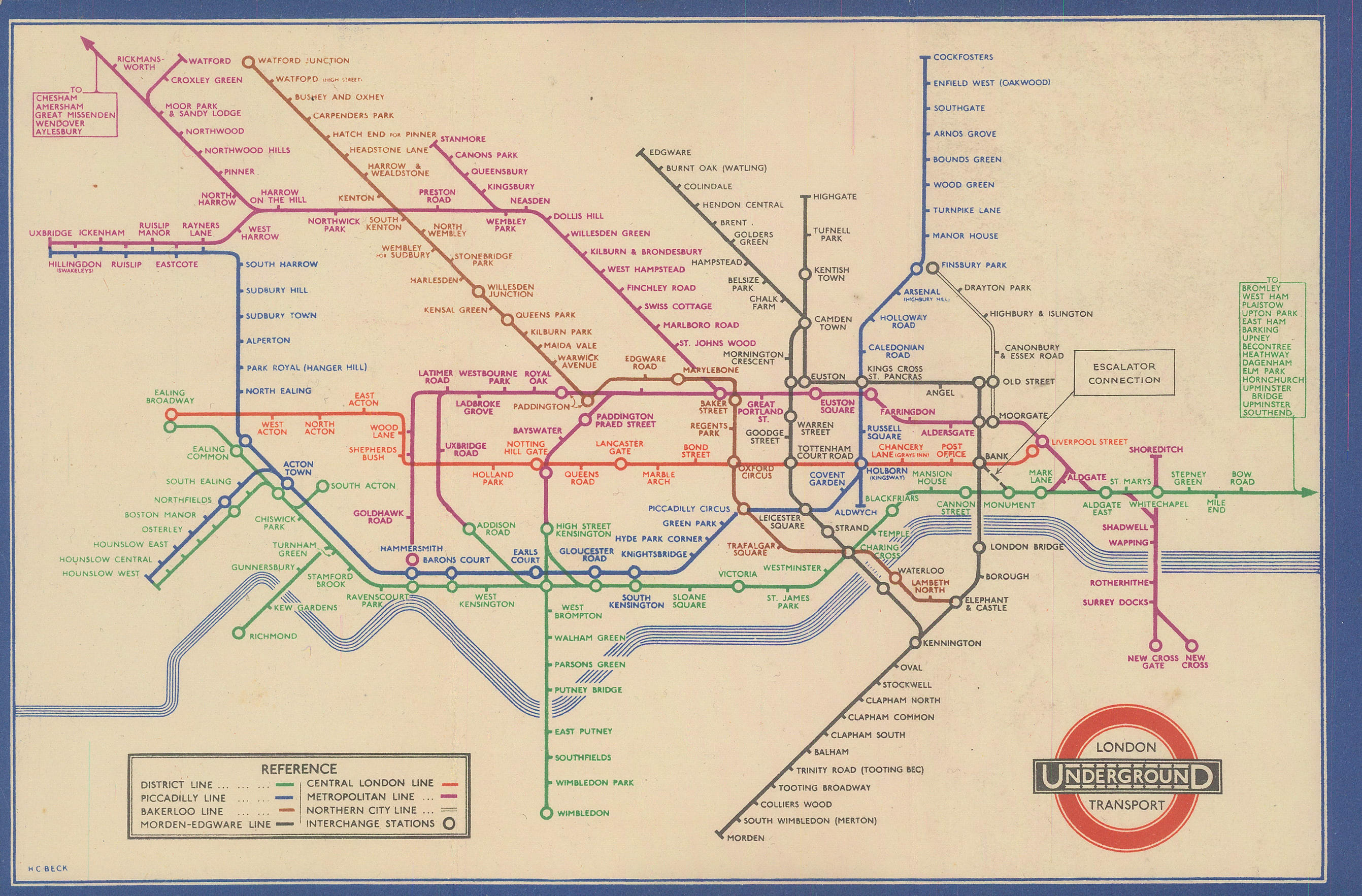 Harry Beck, London Underground Map, 1937 | The Map House