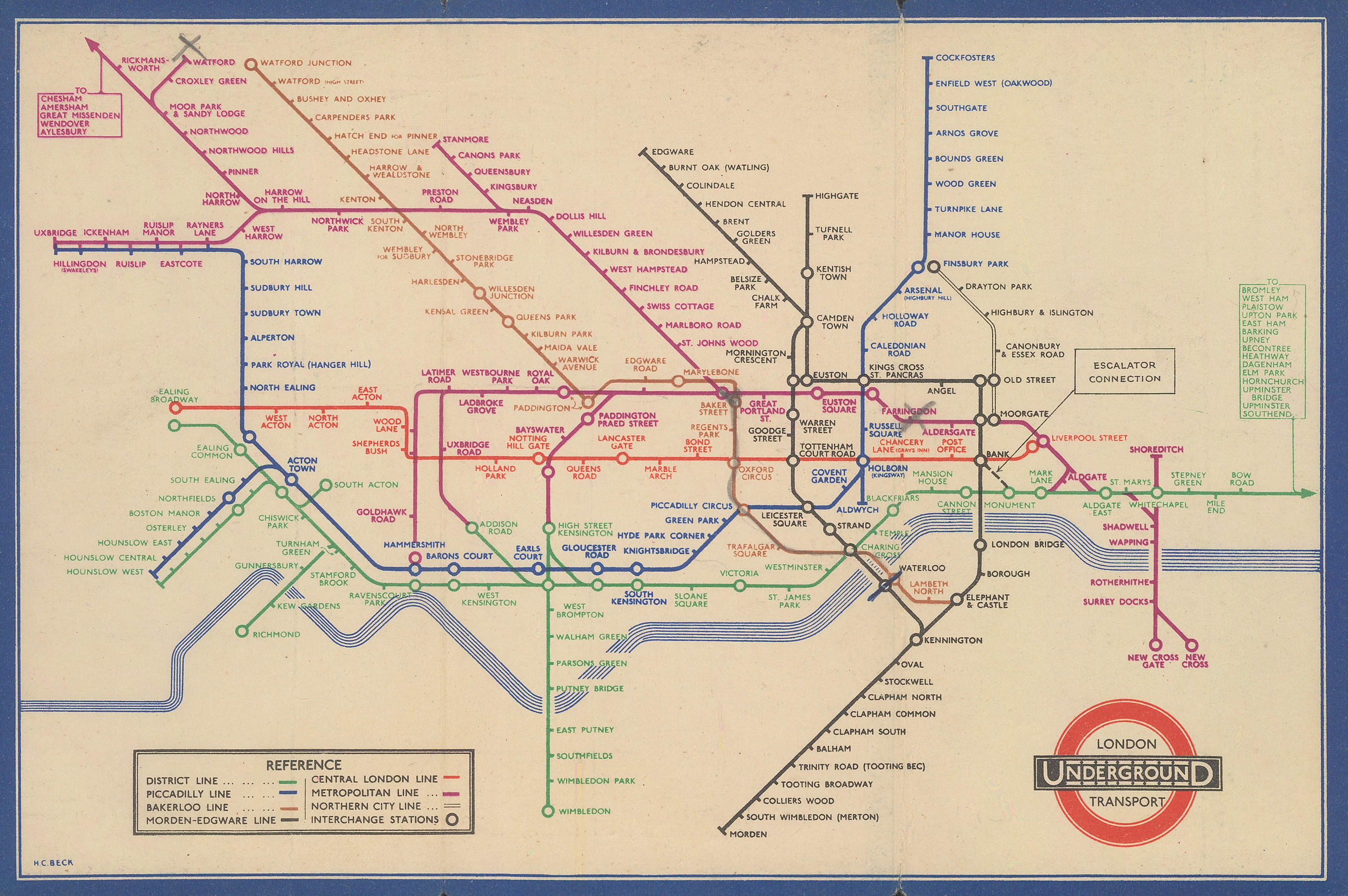 Harry Beck, London Underground Map, 1936 | The Map House