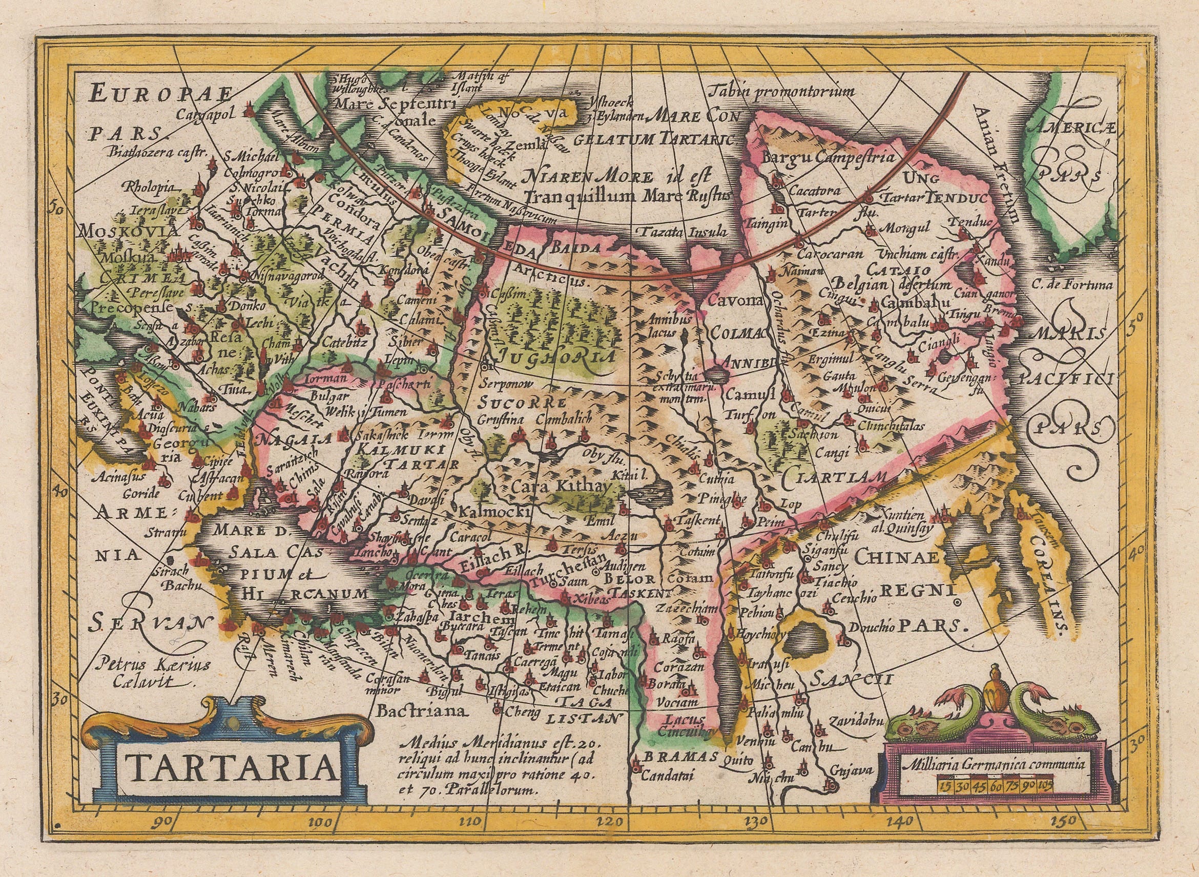 Jan Jansson, Siberia, Mongolia and northern China, 1661 | The Map House