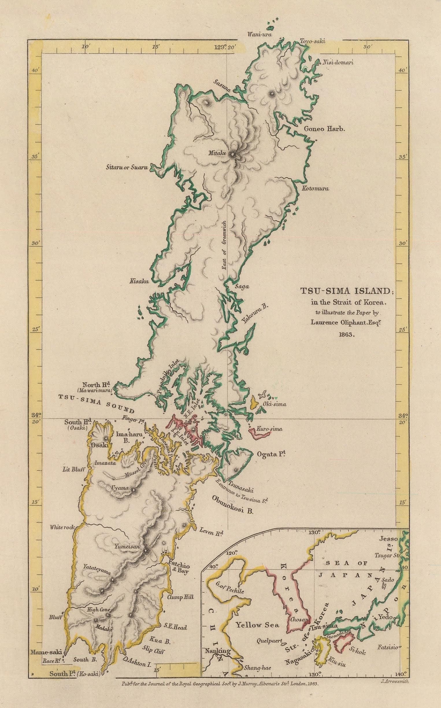 Royal Geographical Society (RGS), Tsushima Island, 1863 | The Map House