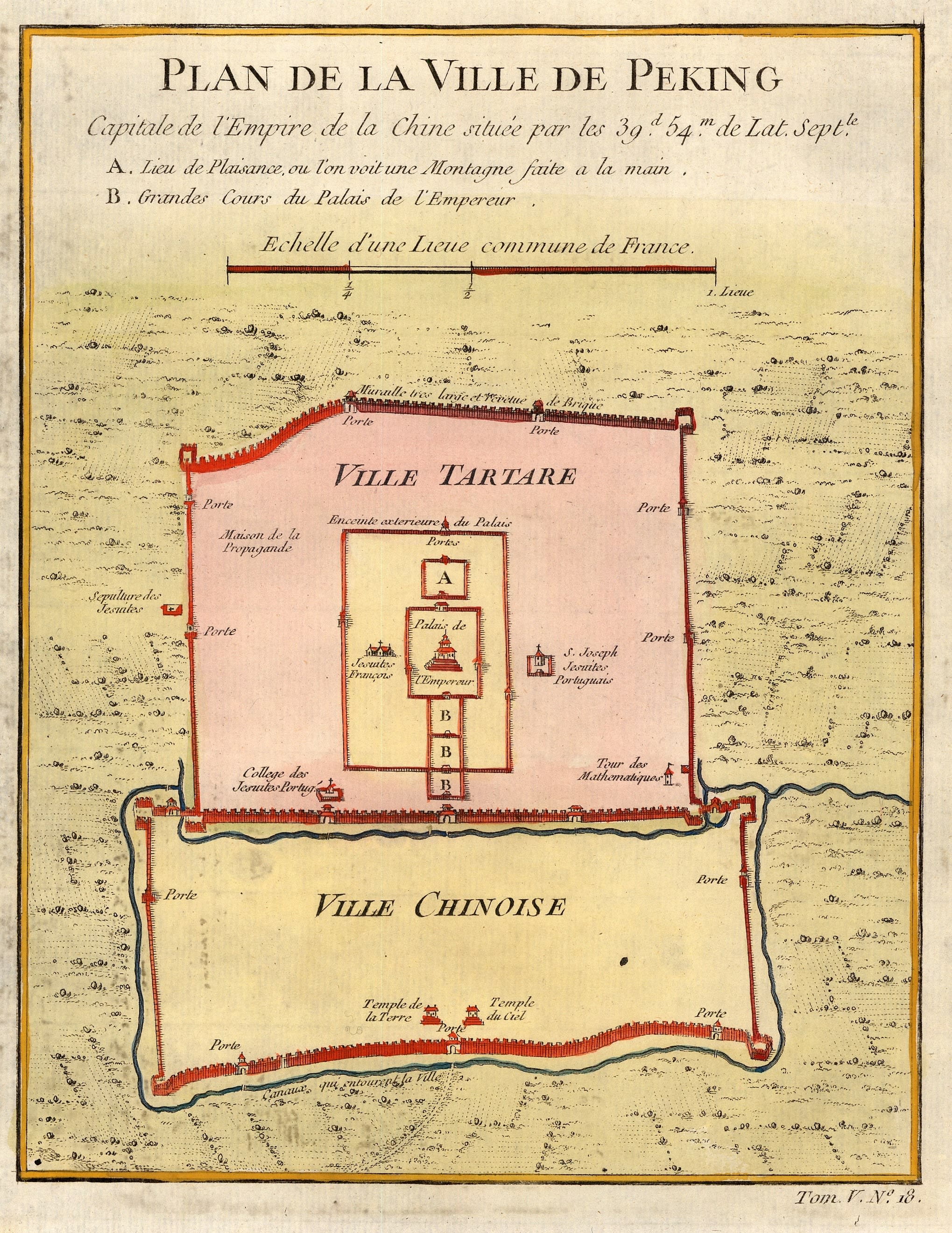Jacques-Nicolas Bellin, Plan of Beijing (Peking), 1748 | The Map House