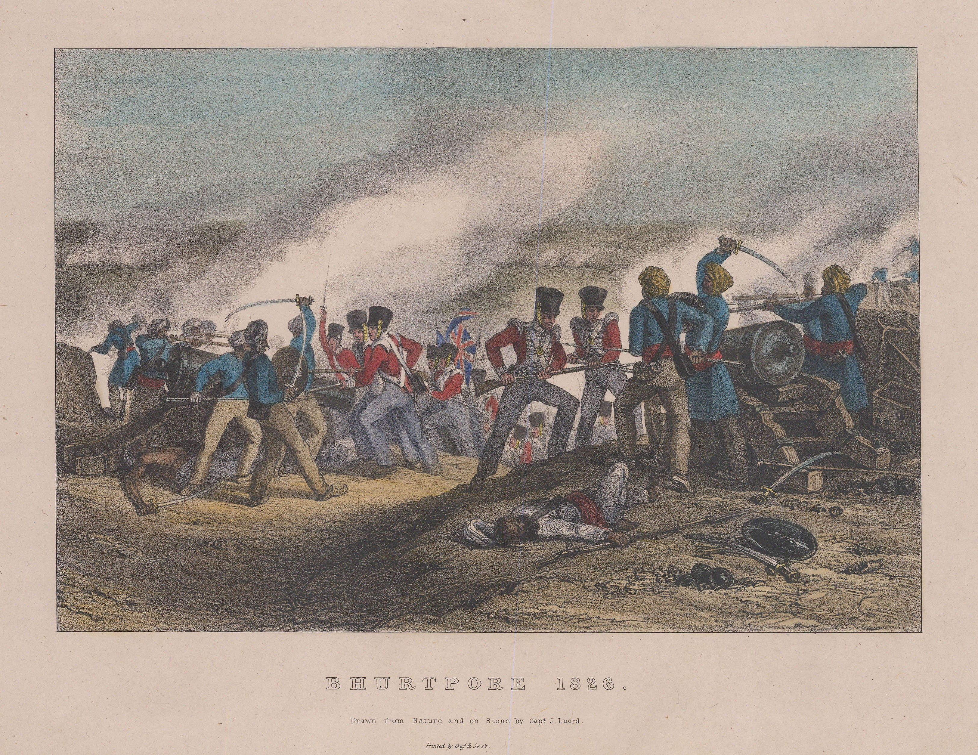 Capt. John Luard, British Army - Battle of Bhurtpore, 1826, 1838 c ...