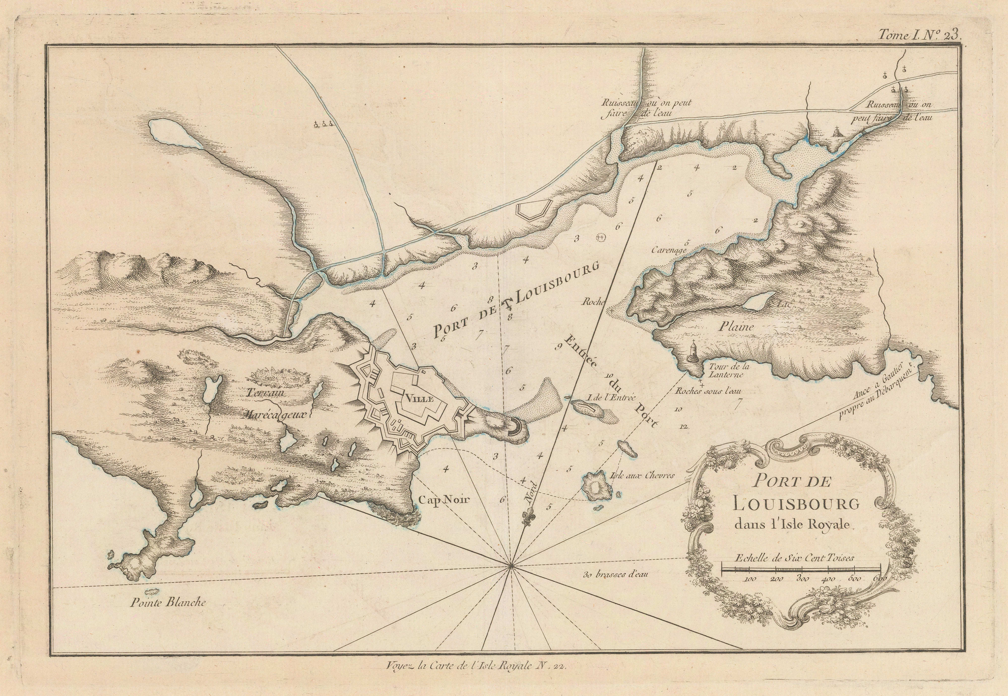 Jacques-Nicolas Bellin, Louisbourg Port, 1764 | The Map House