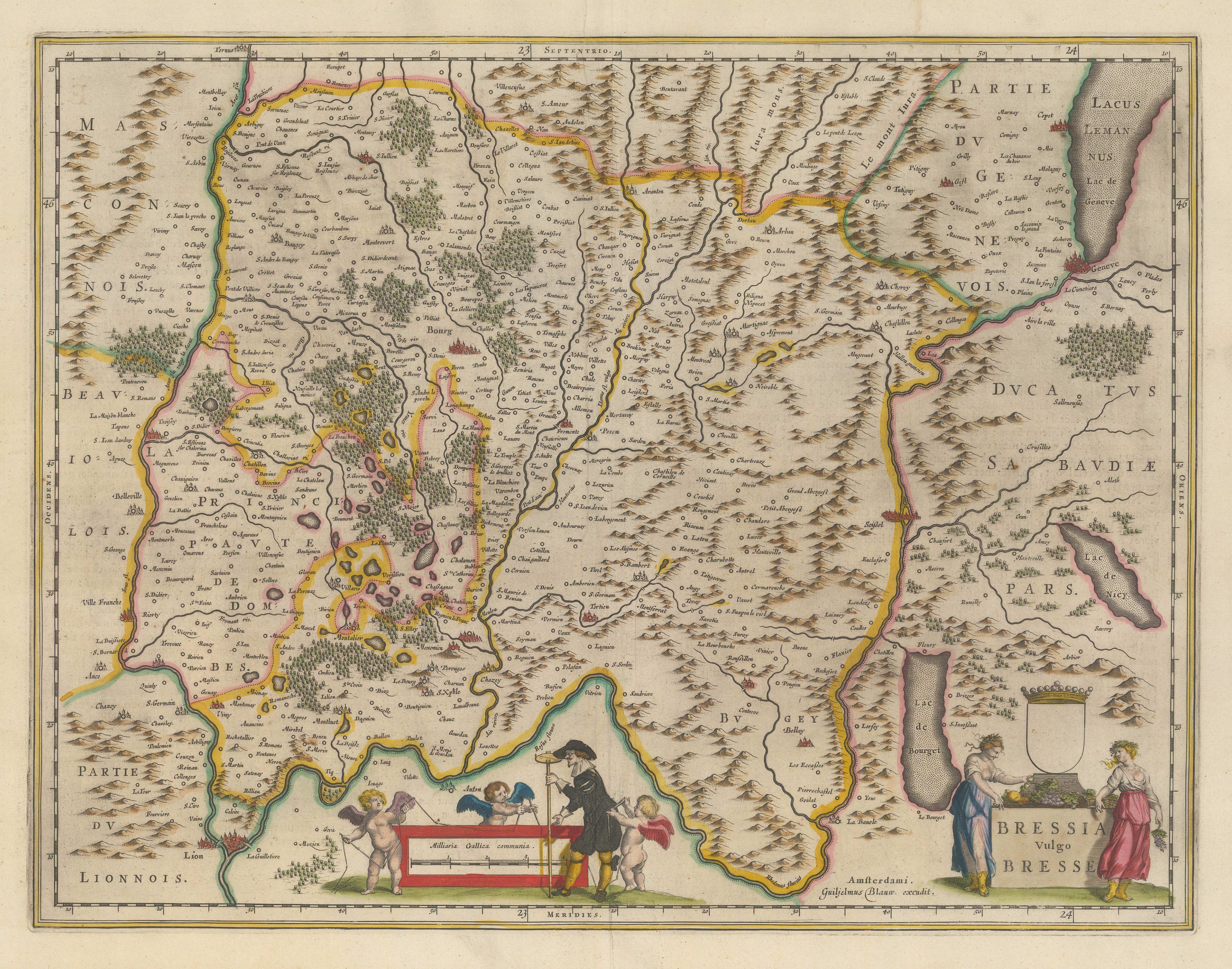 Jan Blaeu, Auvergne-Rhône-Alpes, 1650 c. | The Map House