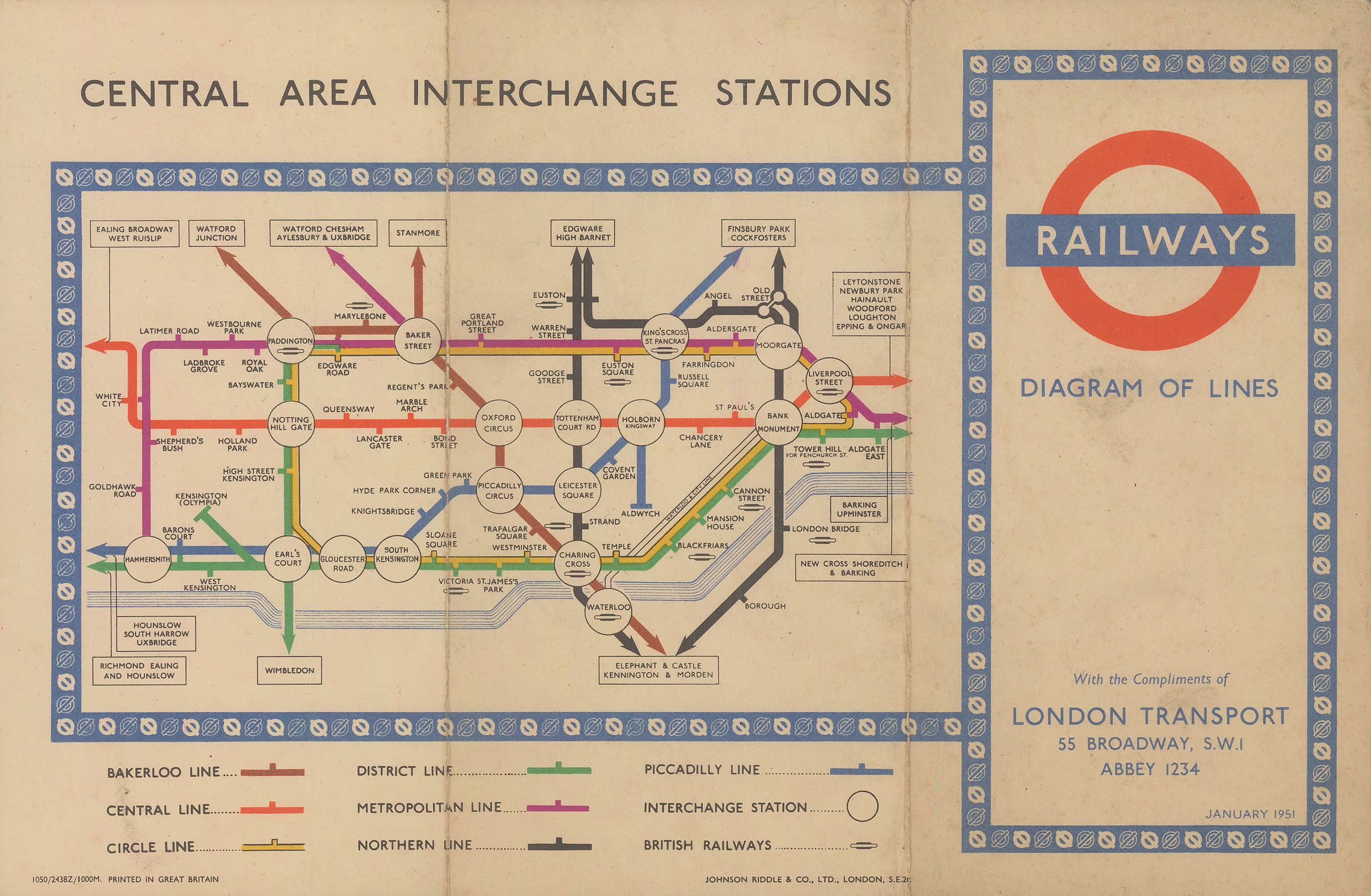 Harry Beck, London Underground Map, 1951 | The Map House