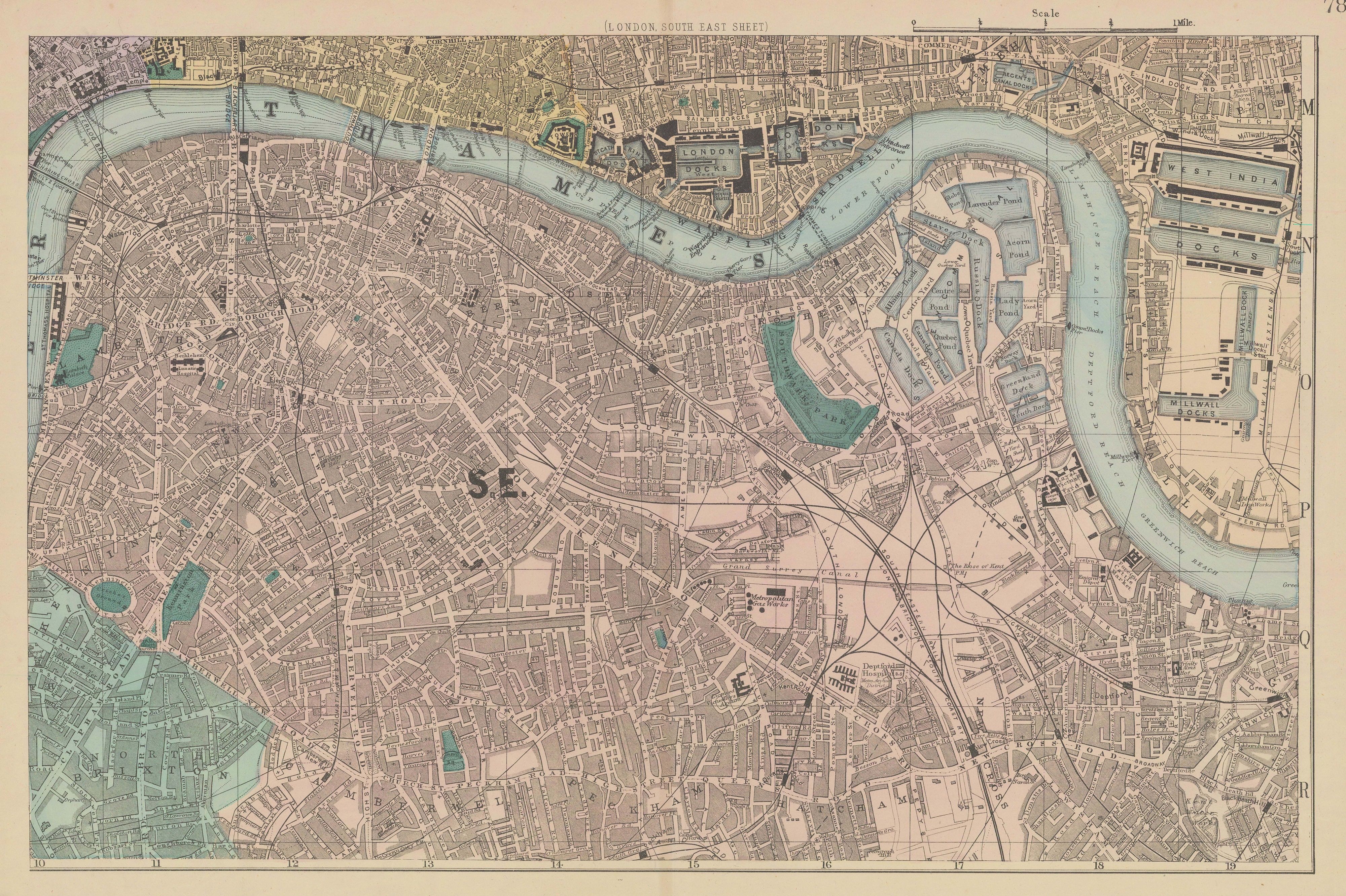 George W. Bacon, London, South East Sheet, 1886 | The Map House