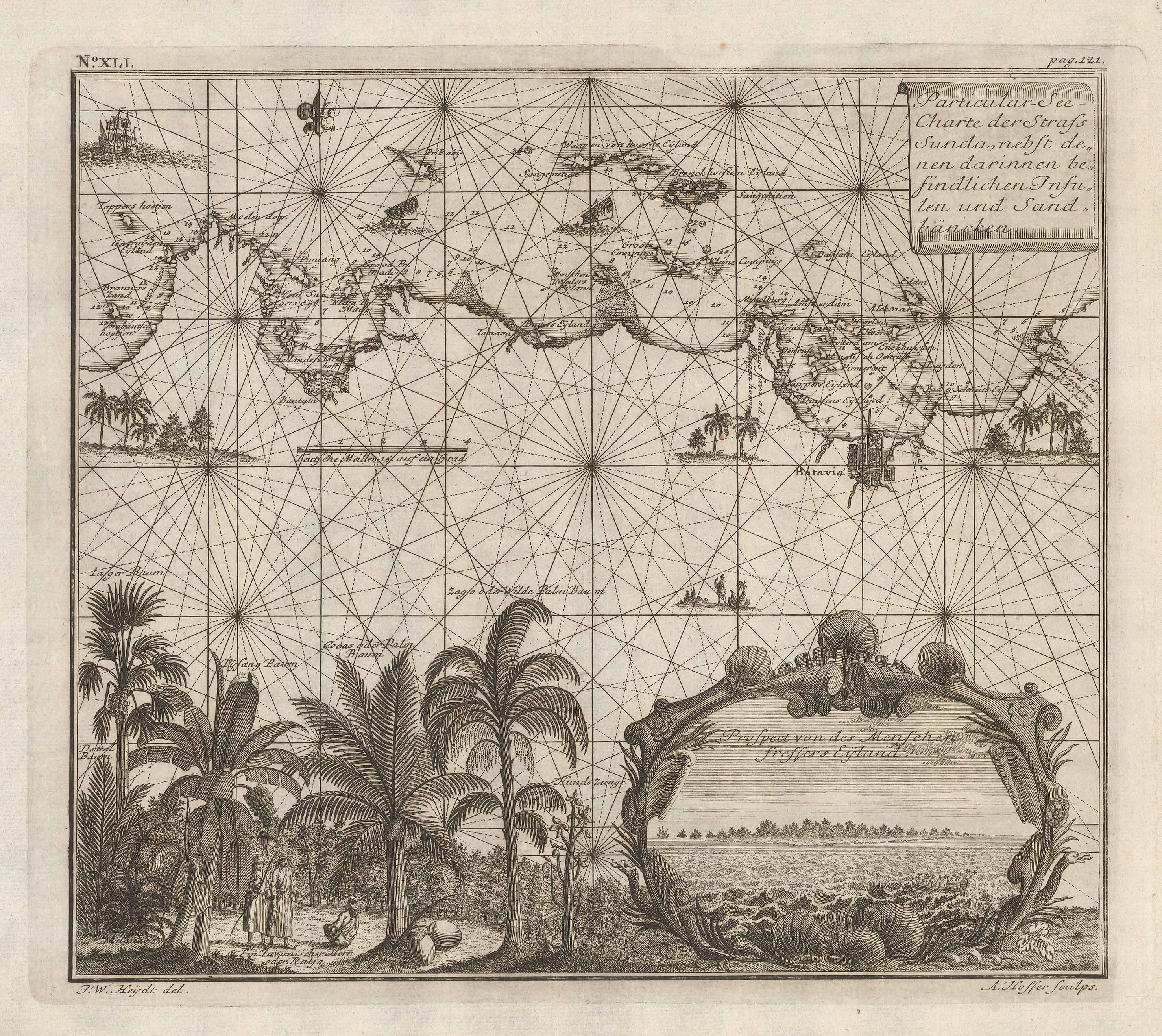 Johann Wolfgang Heydt, Sunda Straits and Jakarta, 1744 | The Map House