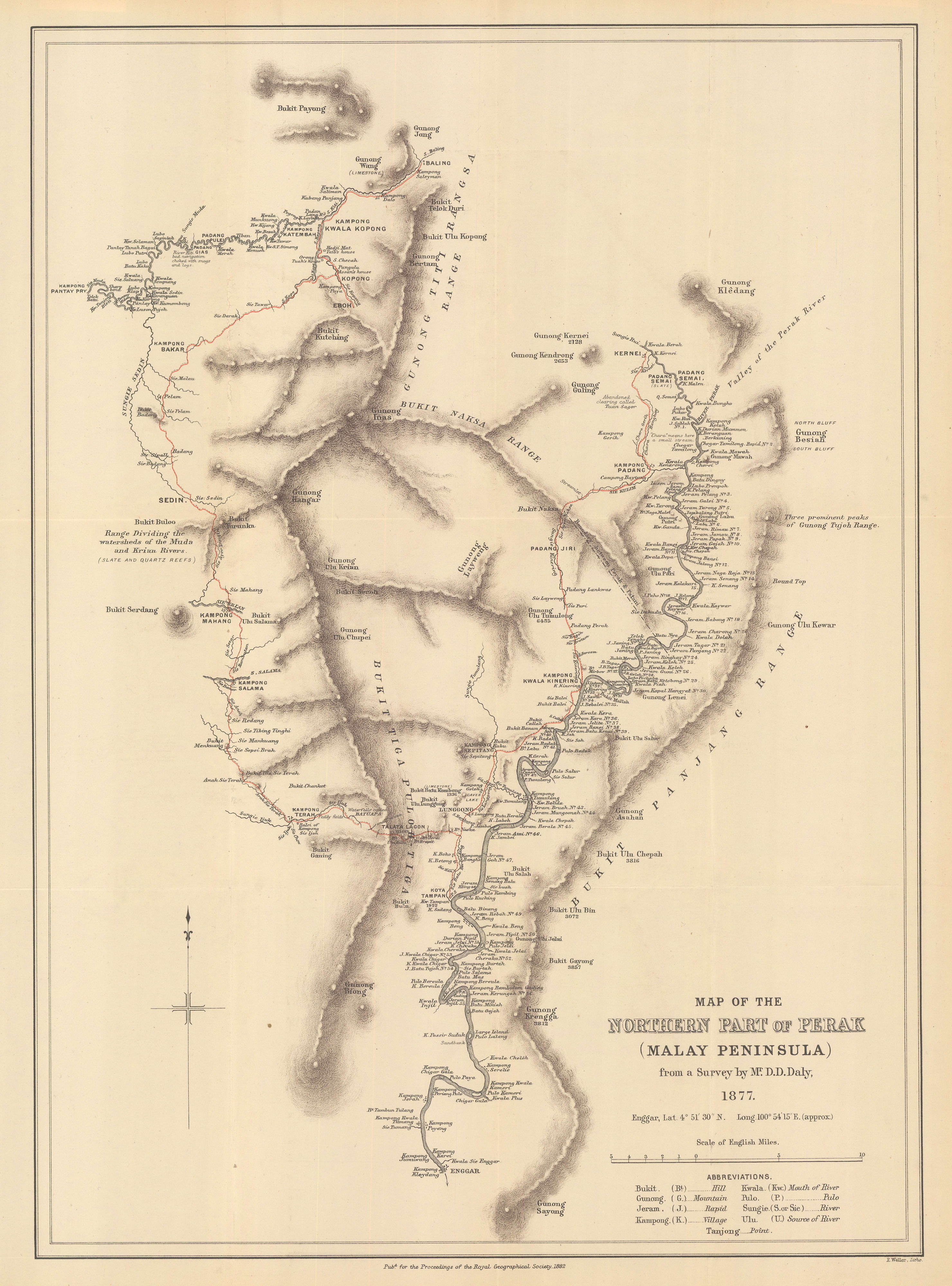 Royal Geographical Society (RGS), Map of the Northern Part of Perak ...