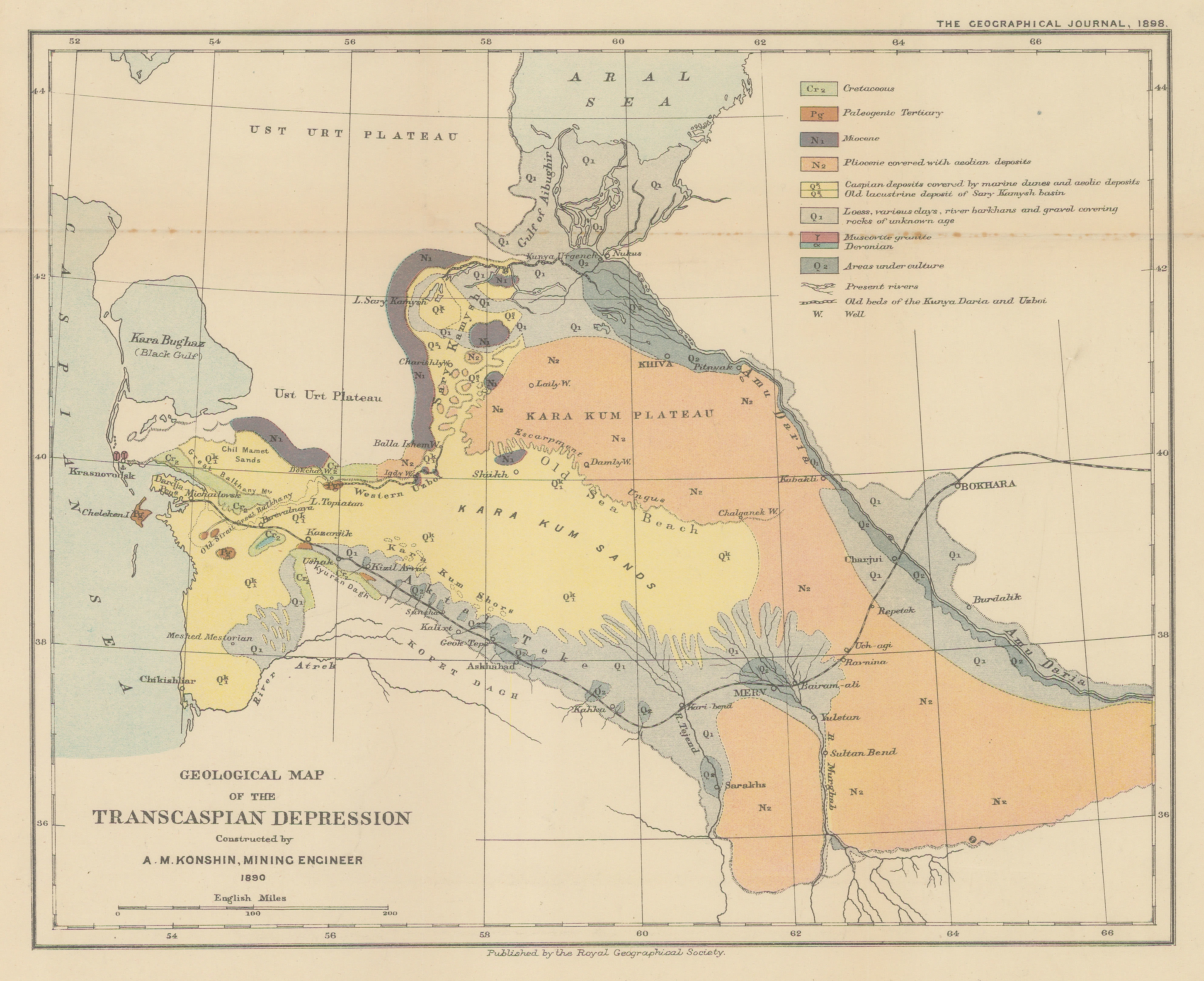 Royal Geographical Society (RGS), Geological map of the Transcaspian ...