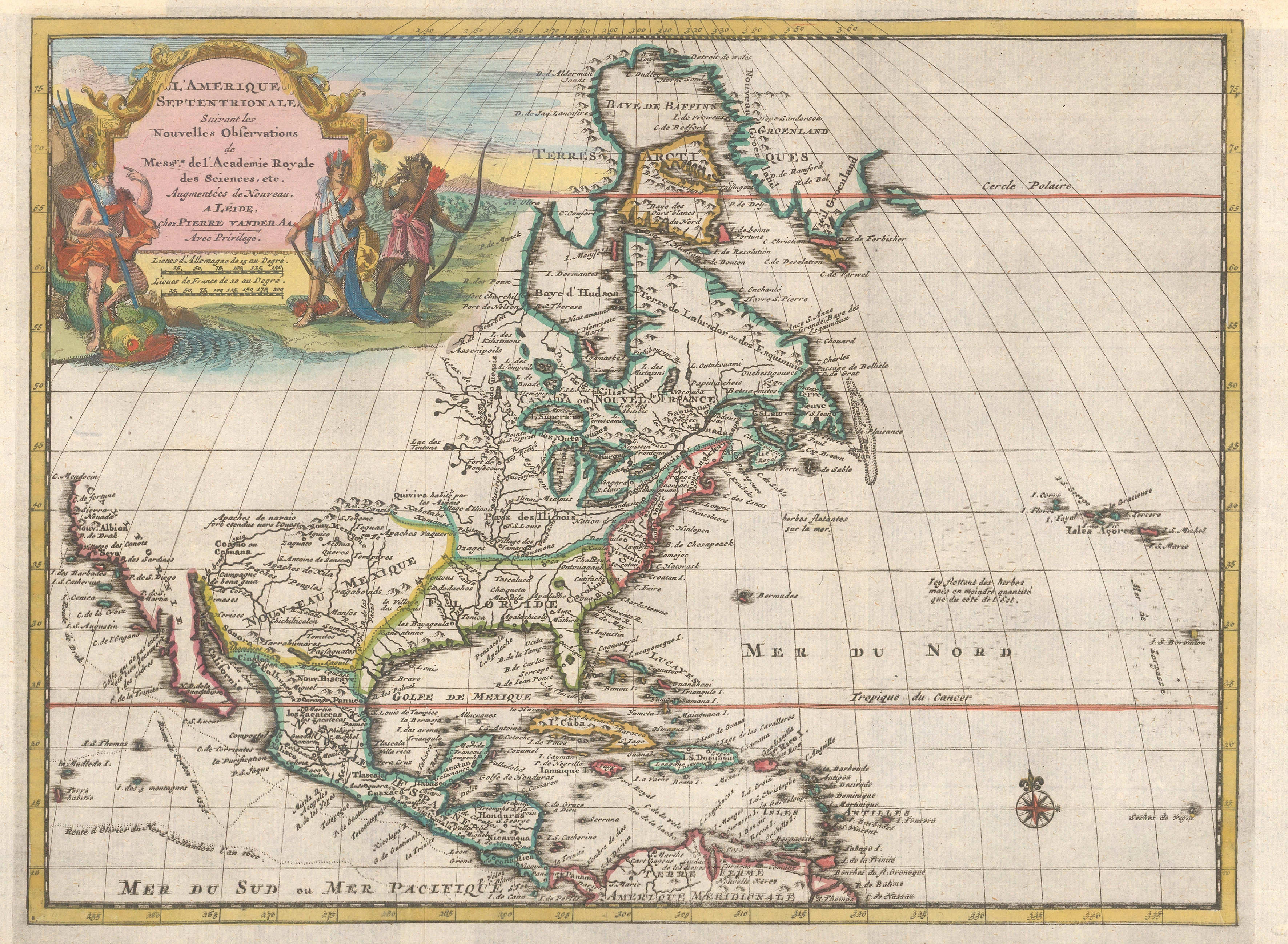 Pieter van der Aa, North America, 1729 | The Map House