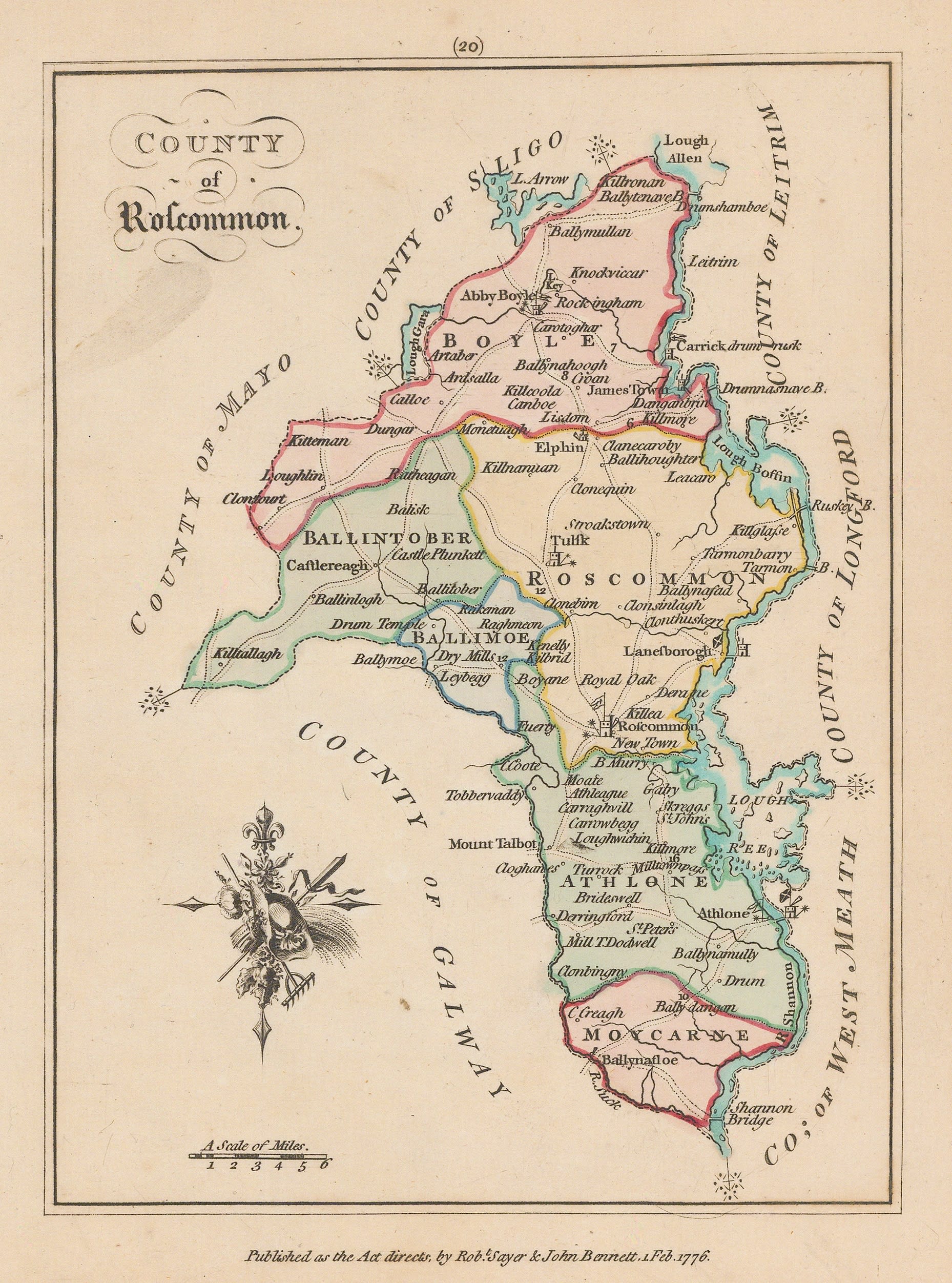 Sayer & Bennett, County Roscommon, 1776 | The Map House