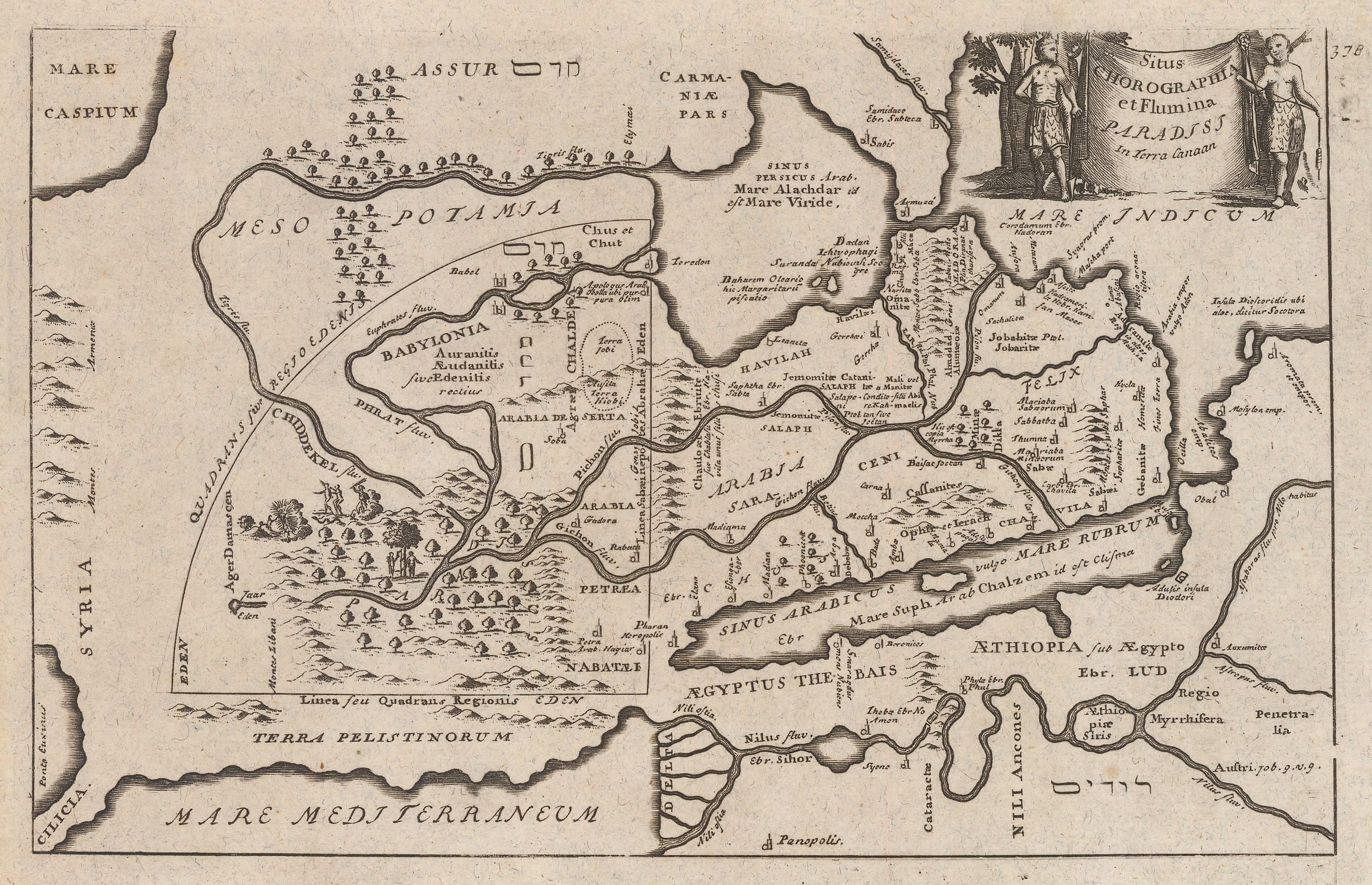 John Senex, Map of the Garden of Eden or the Levant, Arabia, Egypt and ...