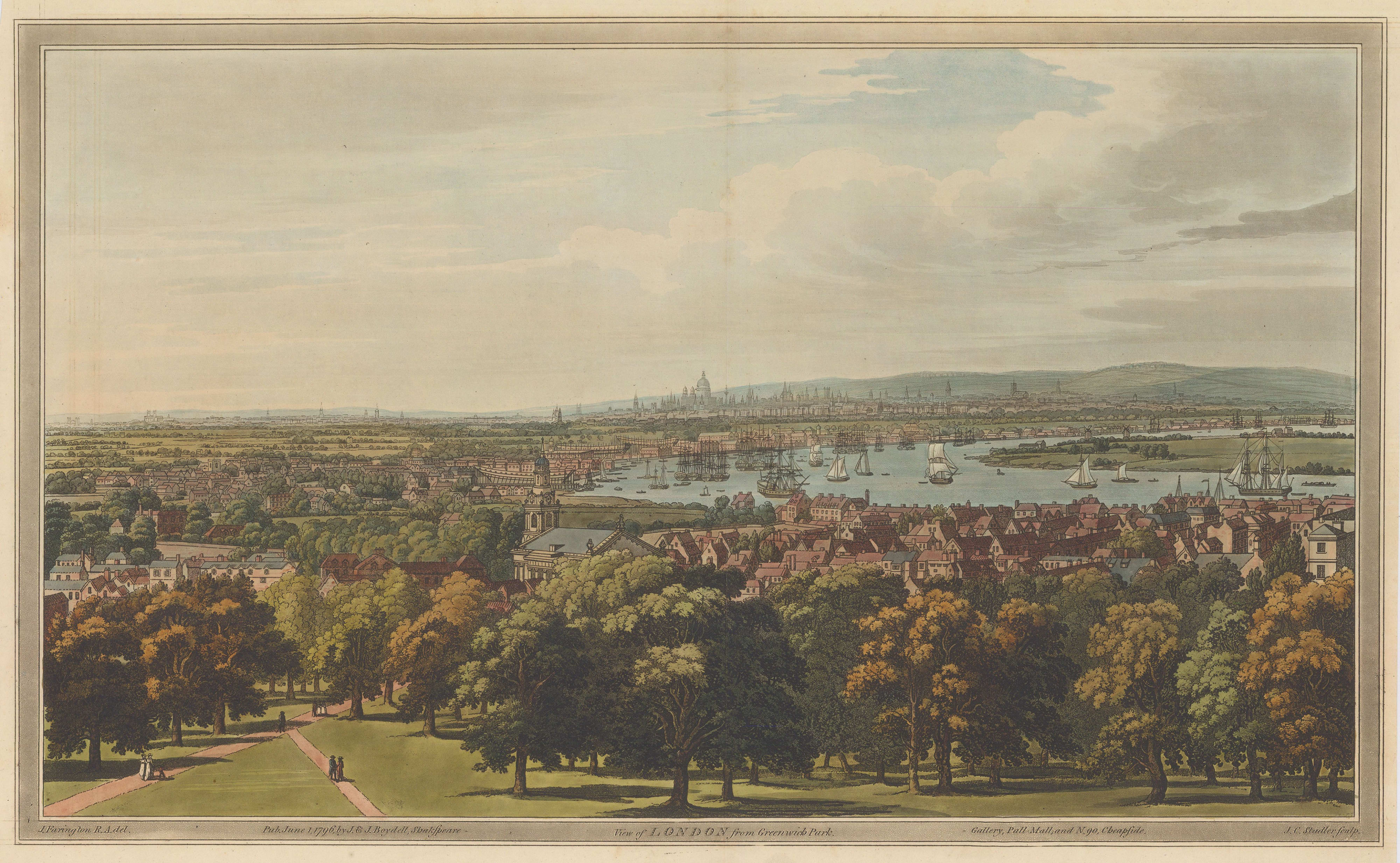 John Boydell, London - Panorama from Greenwich Park, 1796 | The Map House