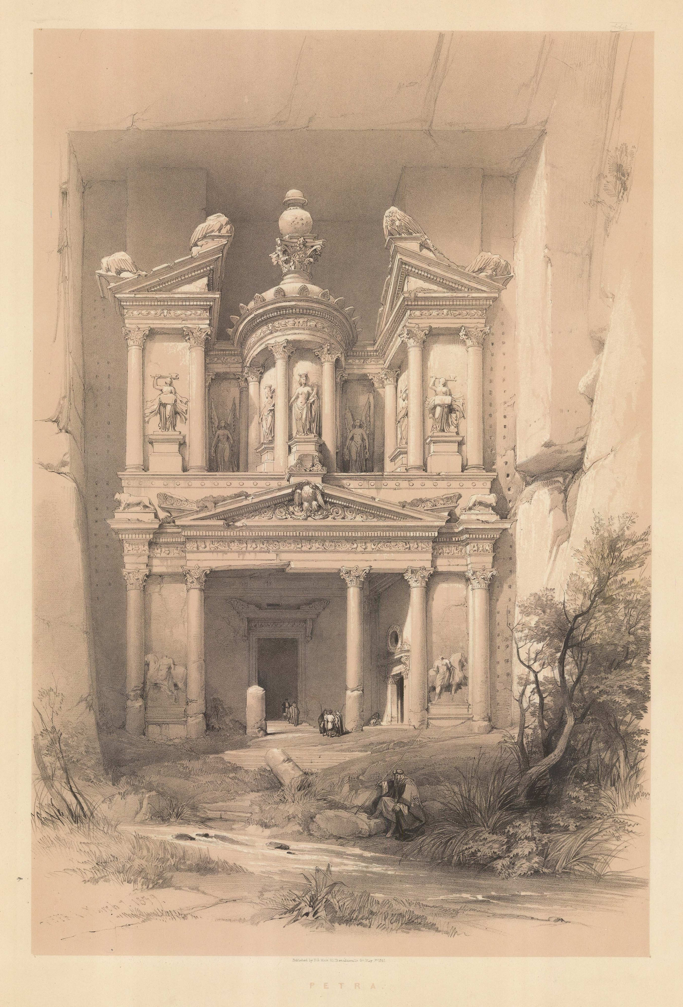 David Roberts, Jordan - Petra, Al Khazneh (The Treasury), 1841 | The ...