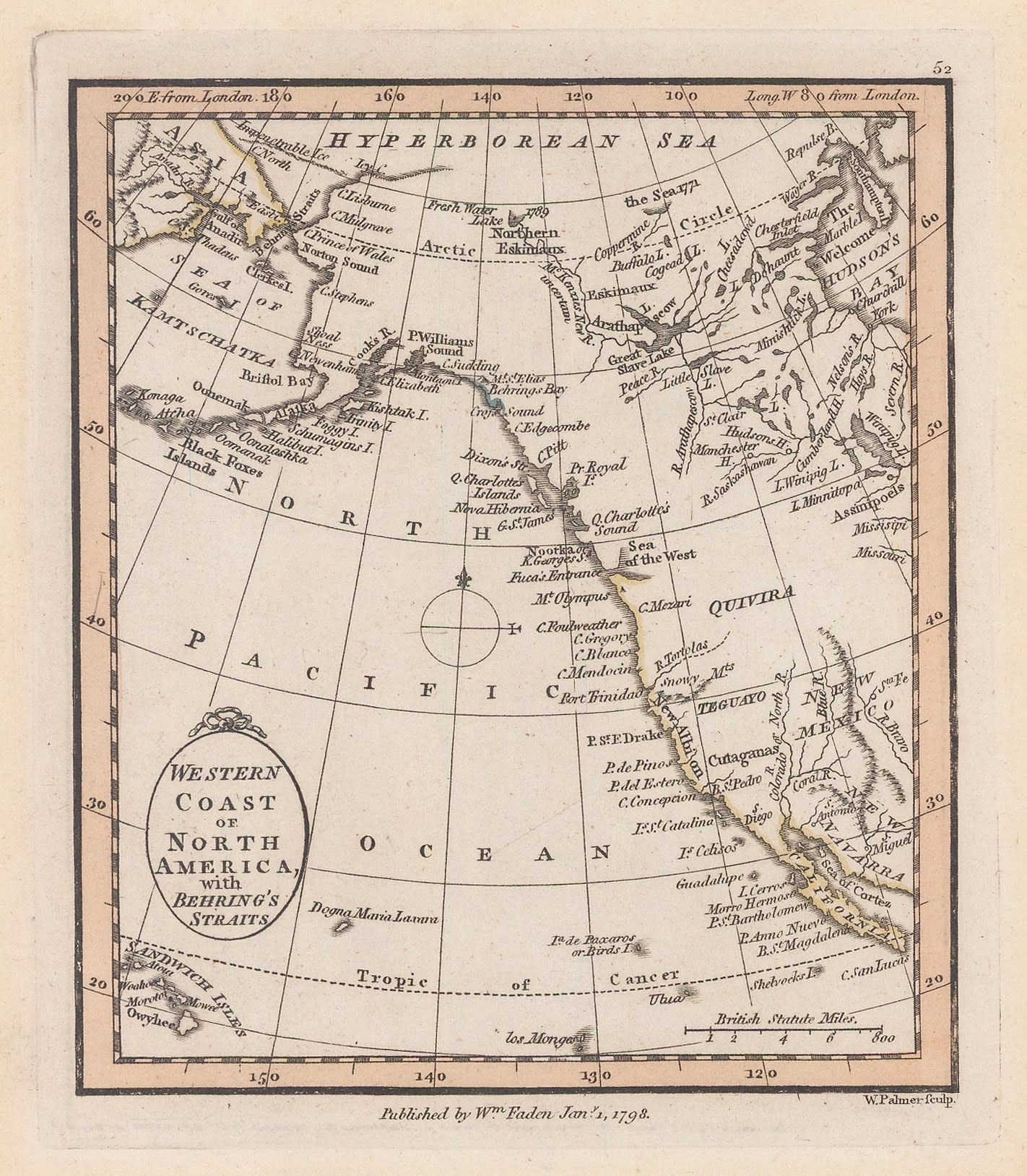 William Faden, Western Coast of North America, 1798 | The Map House