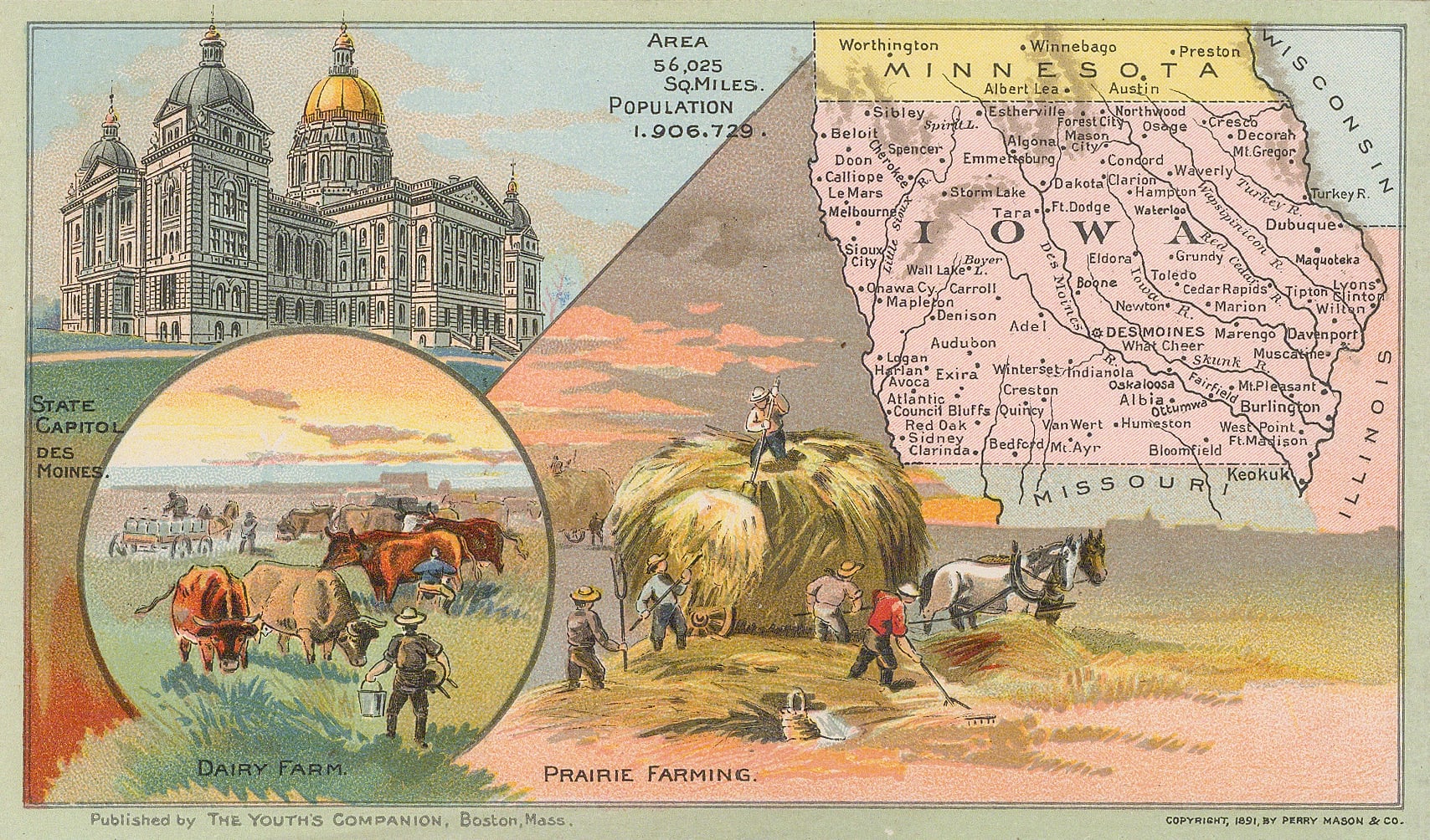 Perry Mason & Co., Iowa, 1891 | The Map House