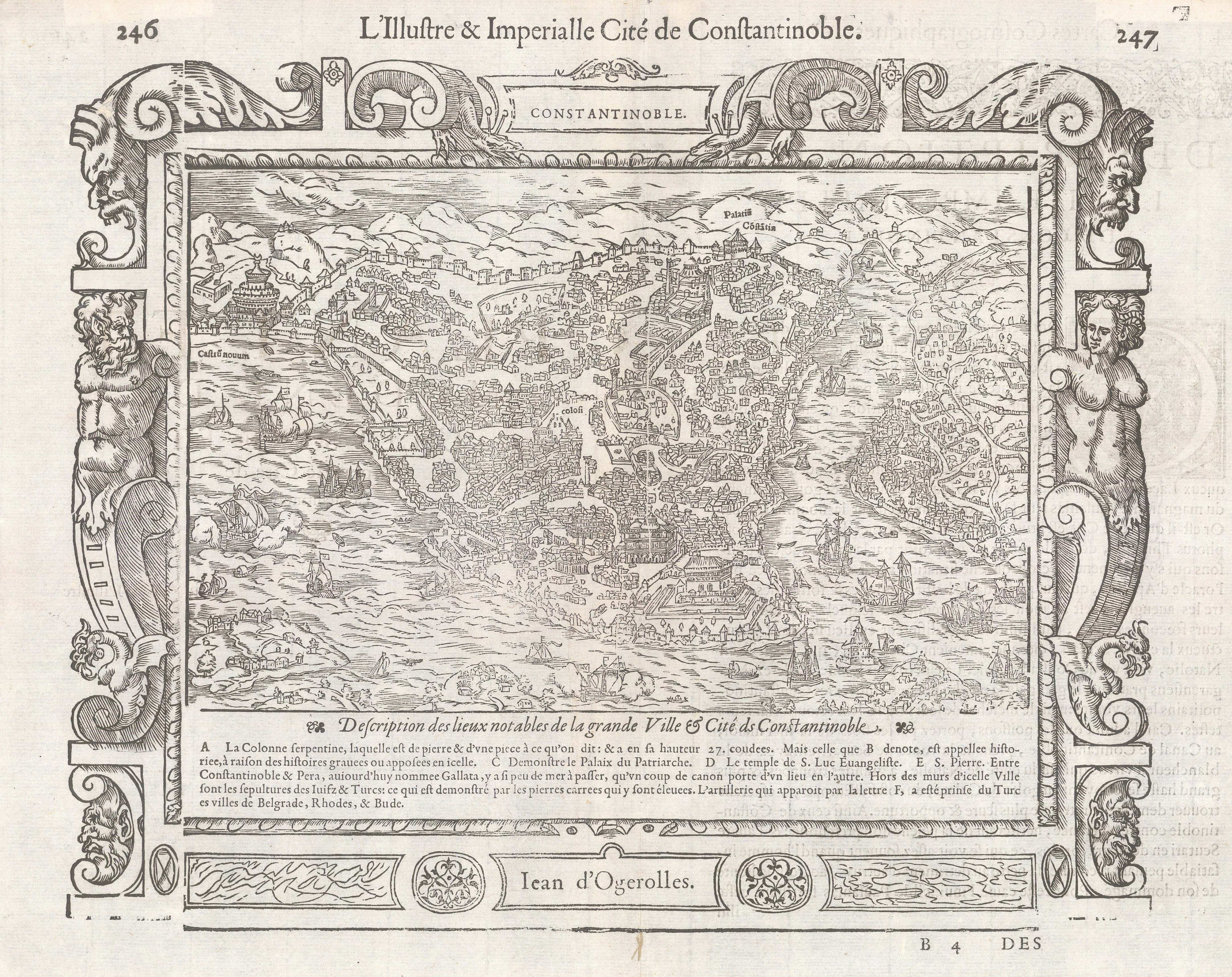 Antoine Du Pinet, Early woodcut view of Istanbul (Constantinople), 1564 ...