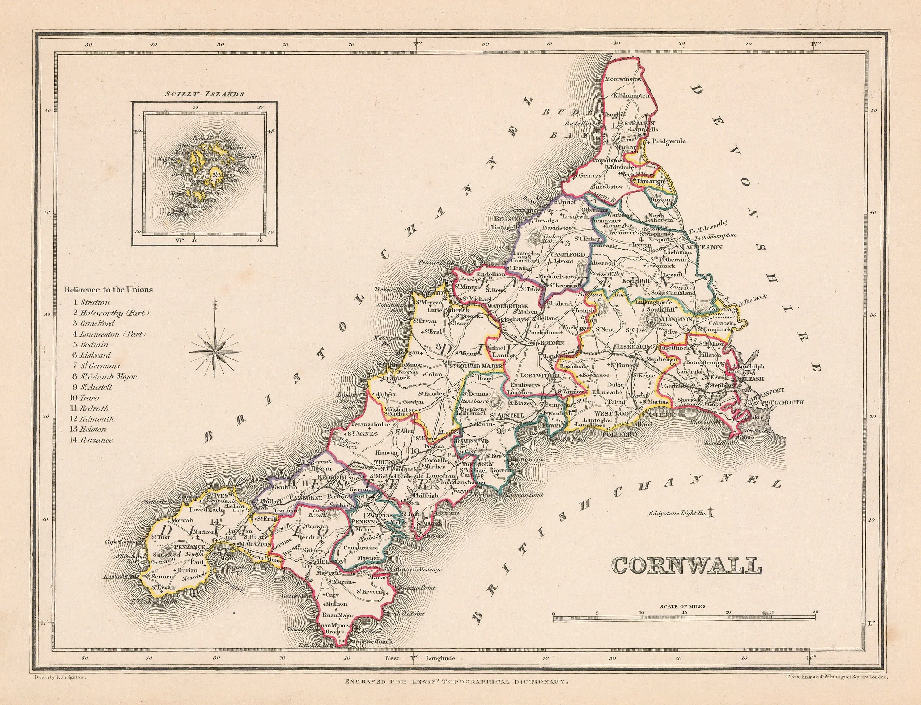 Samuel Lewis, Cornwall, 1848 | The Map House