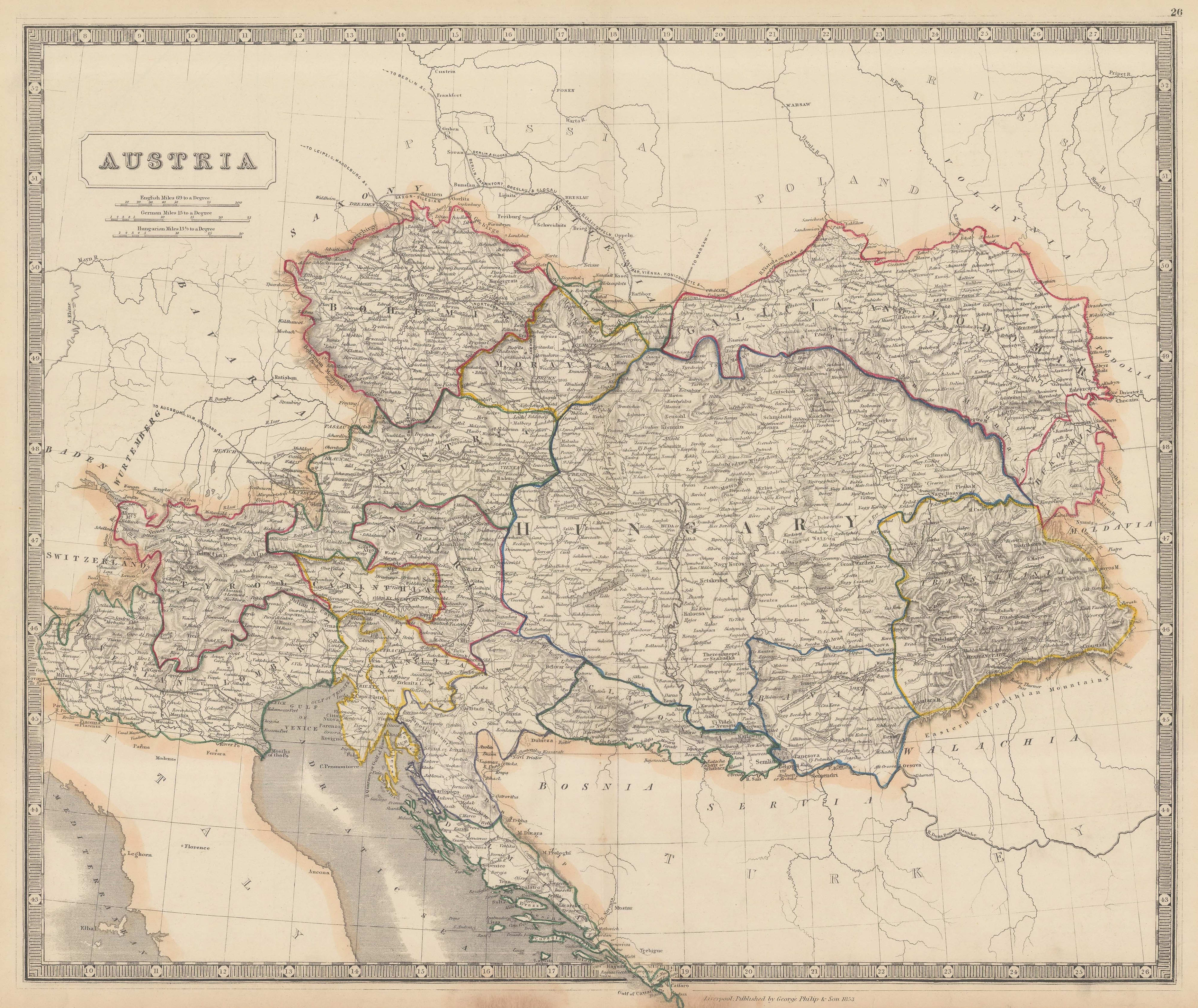 George Philip, Austria, 1853 | The Map House