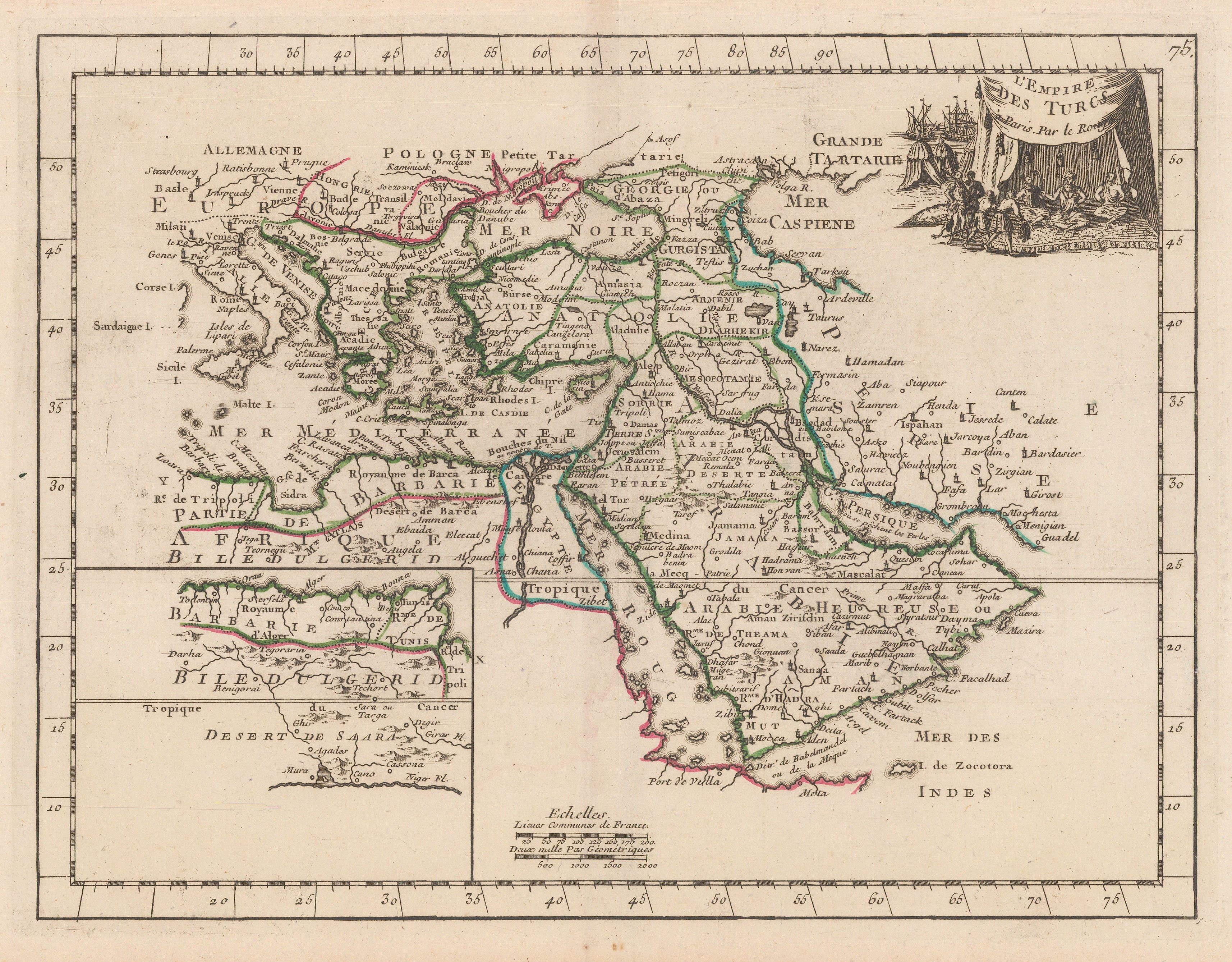 Georges-Louis Le Rouge, Turkish Empire at its height, 1748 | The Map House