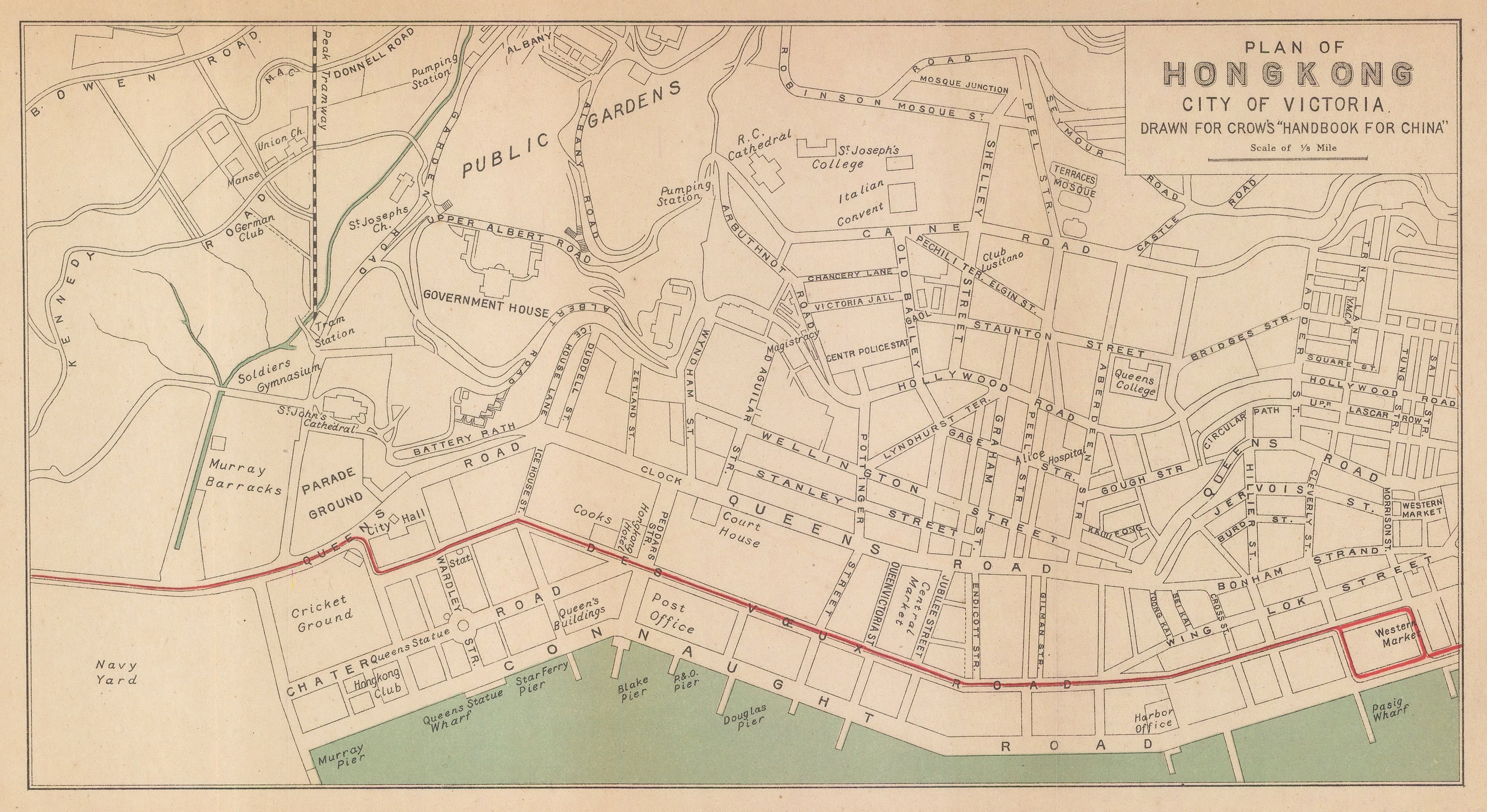 Carl Crow, Plan of Hong Kong, City of Victoria, 1921 | The Map House