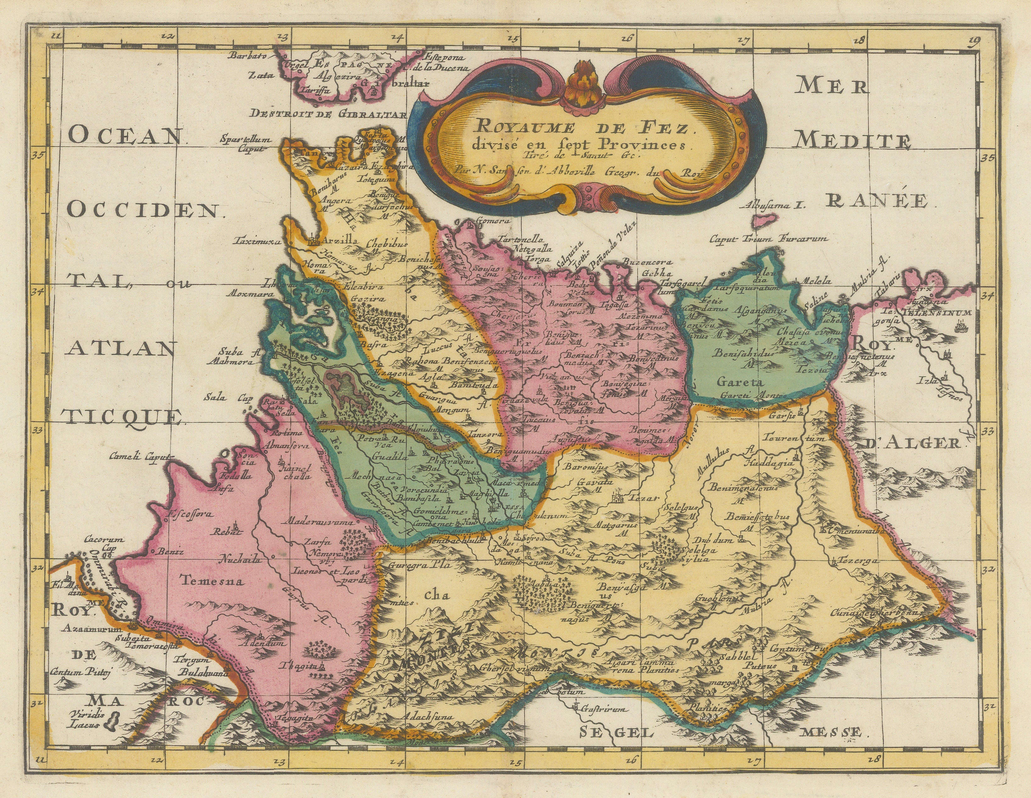 Nicolas Sanson, Kingdom of Fez (northern Morocco), 1700 | The Map House