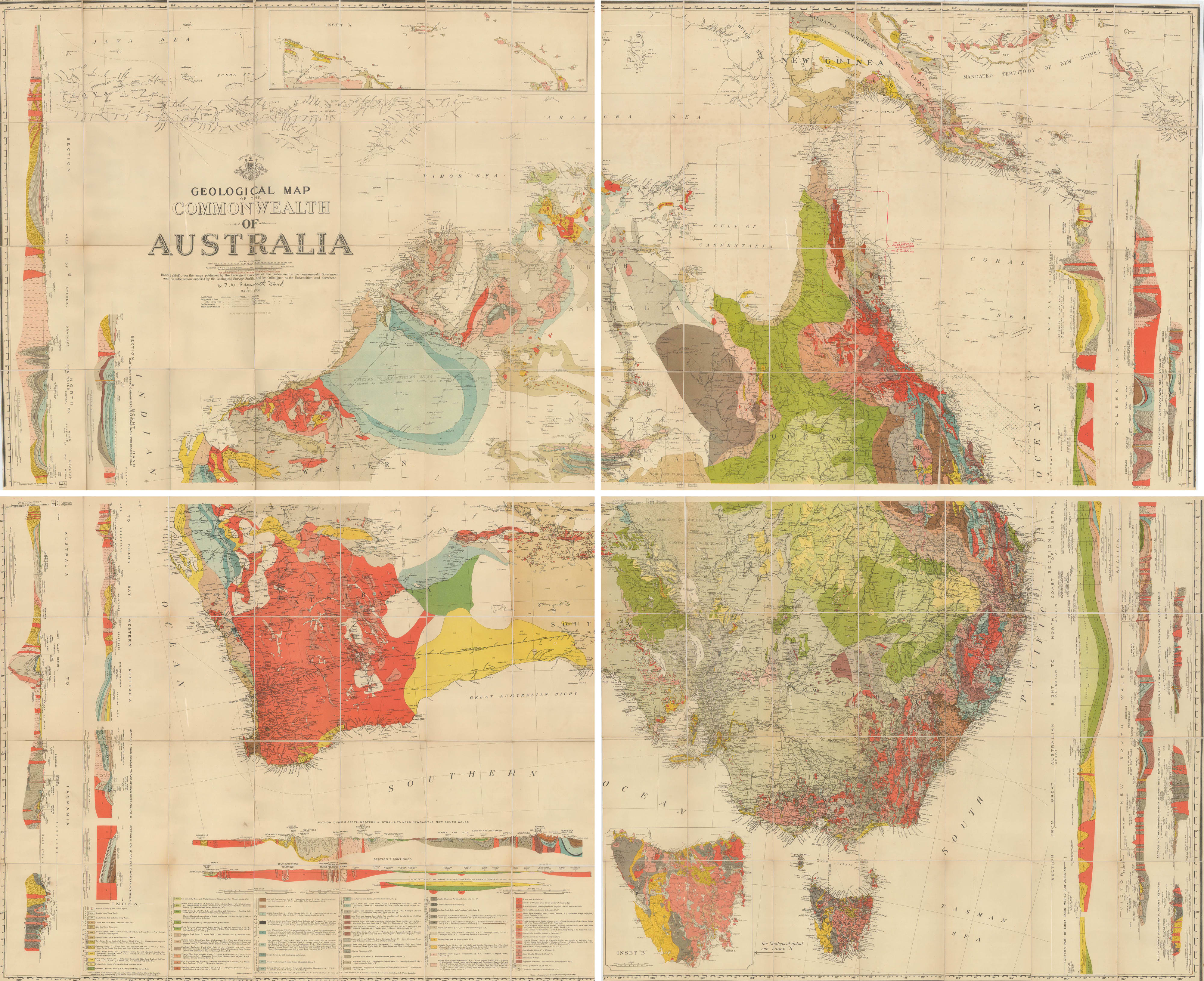 T.W. Edgeworth David, Geological map of the Commonwealth of Australia ...