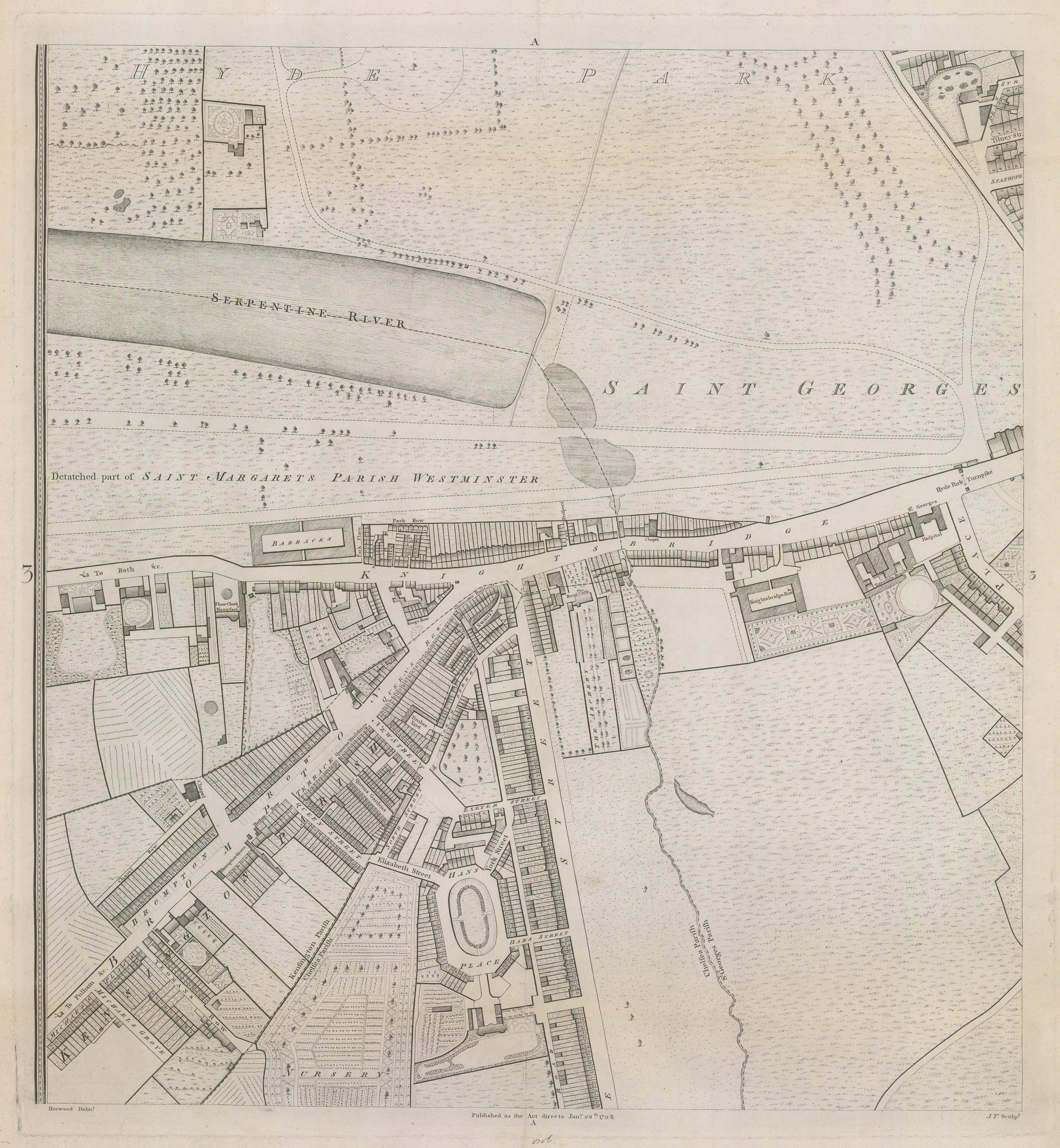 Richard Horwood, Knightsbridge, 1794 | The Map House