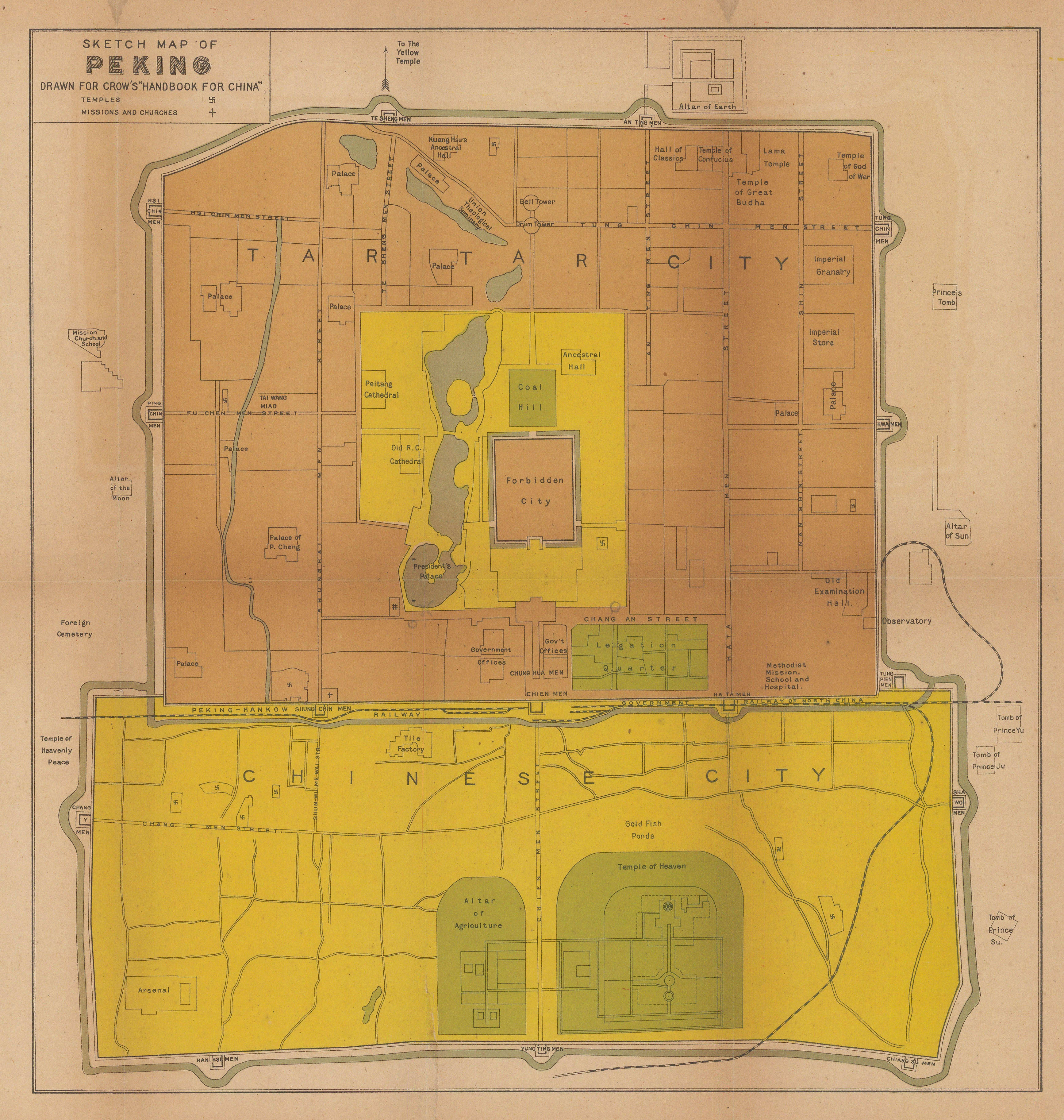 Carl Crow, City plan of Beijing (Peking), 1925 | The Map House