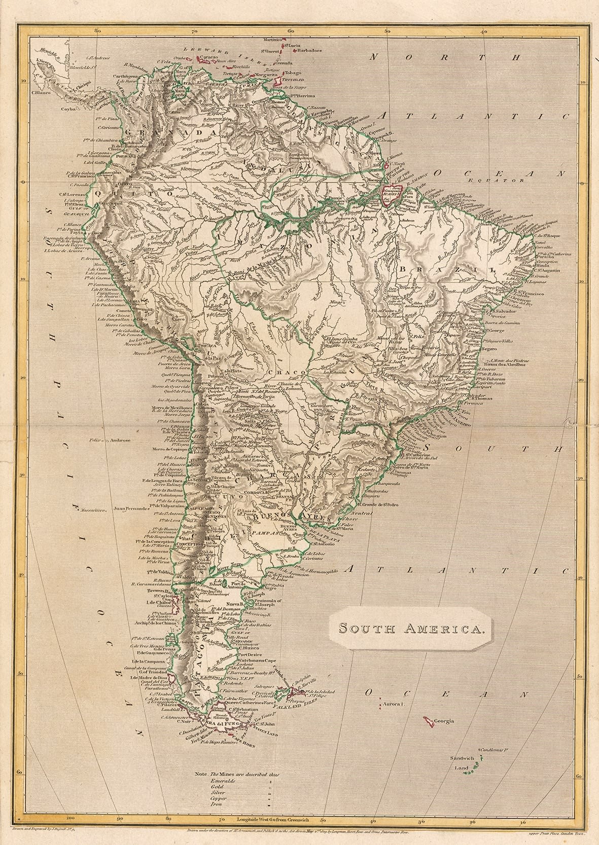 Aaron Arrowsmith, South America, 1809 | The Map House