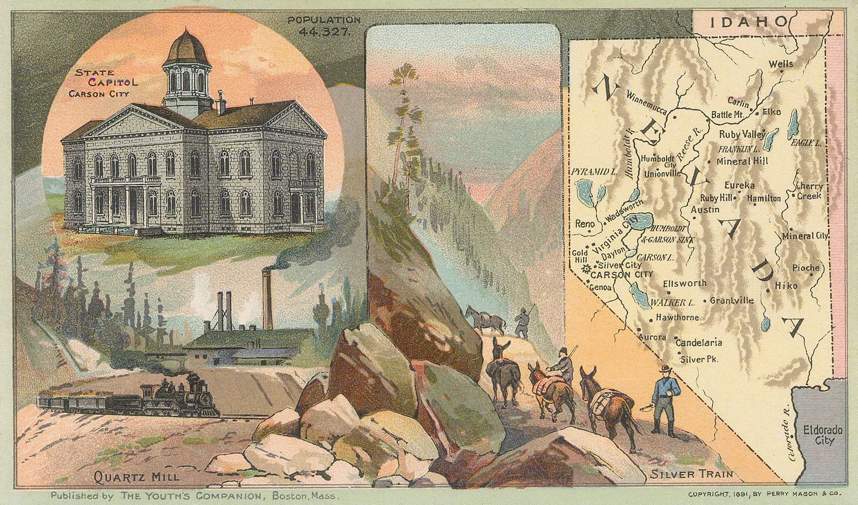 Perry Mason & Co., Nevada, 1891 | The Map House