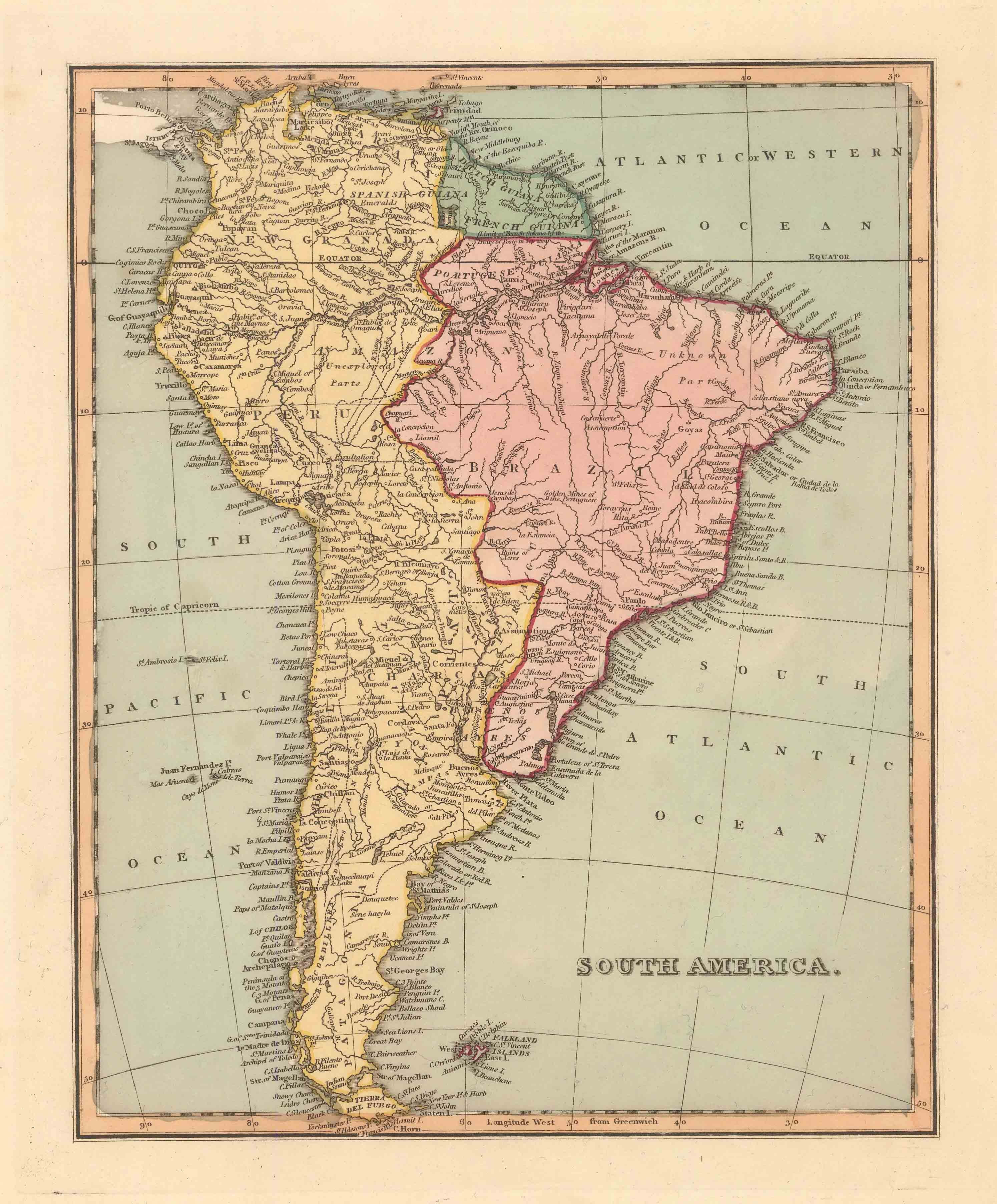 George Ellis, South America, 1819 c. | The Map House