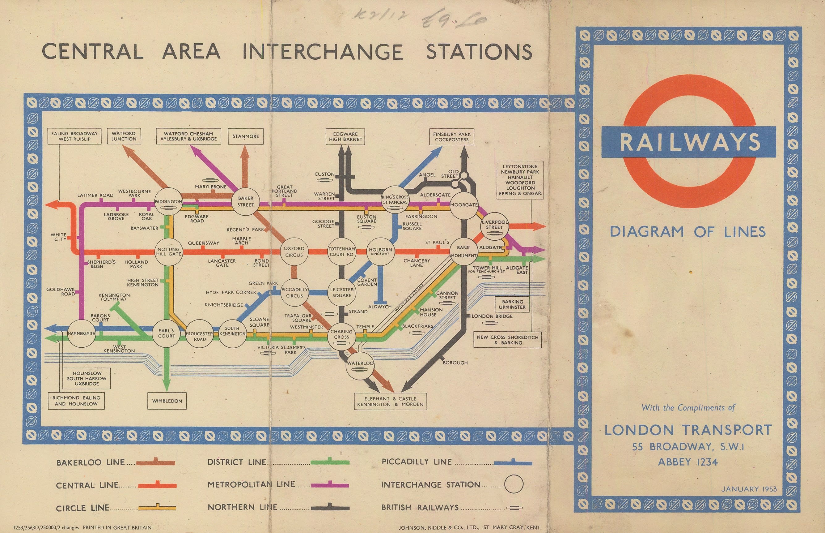 Harry Beck, London Underground Map, 1953 | The Map House