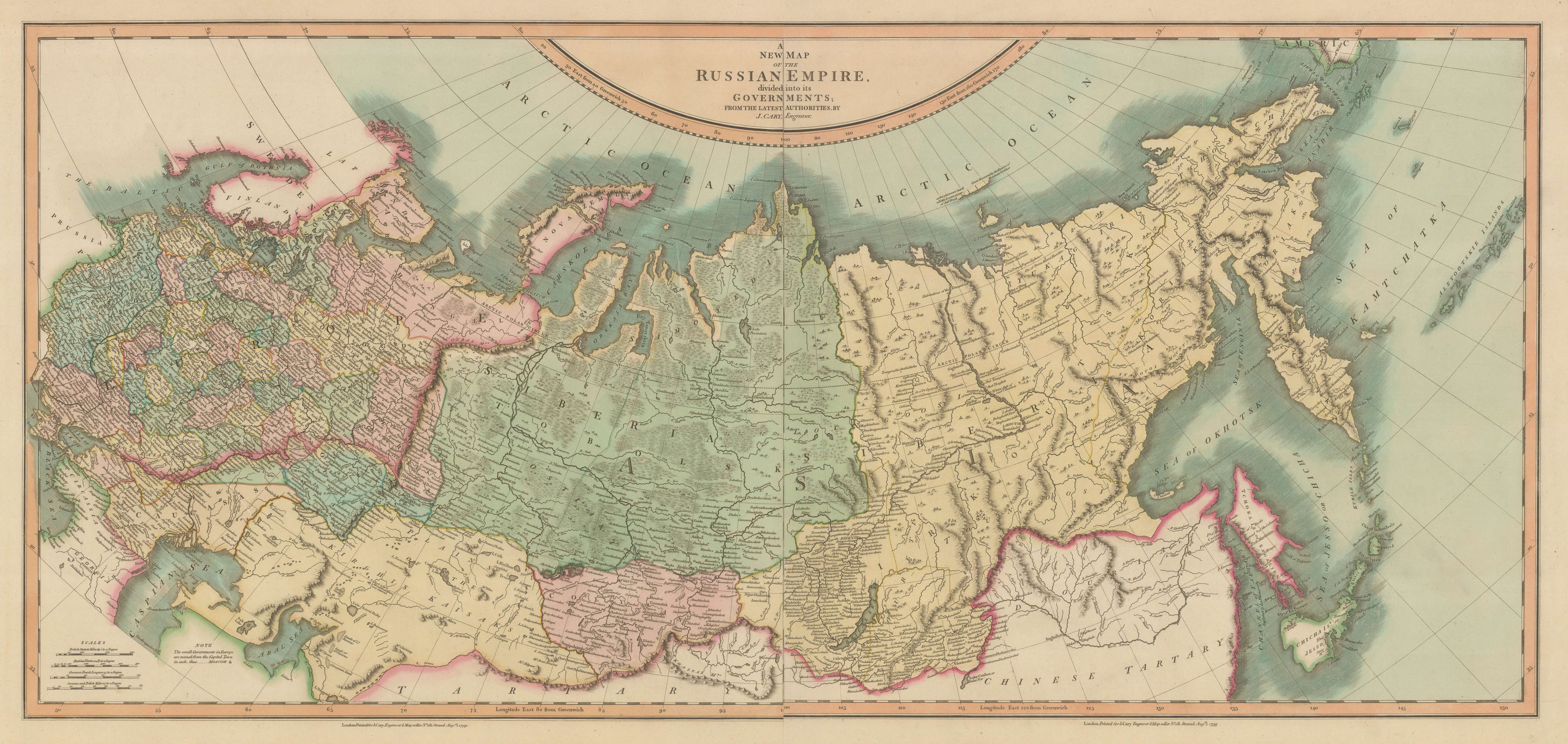John Cary, Russian Empire in the Napoleonic era, 1799 | The Map House