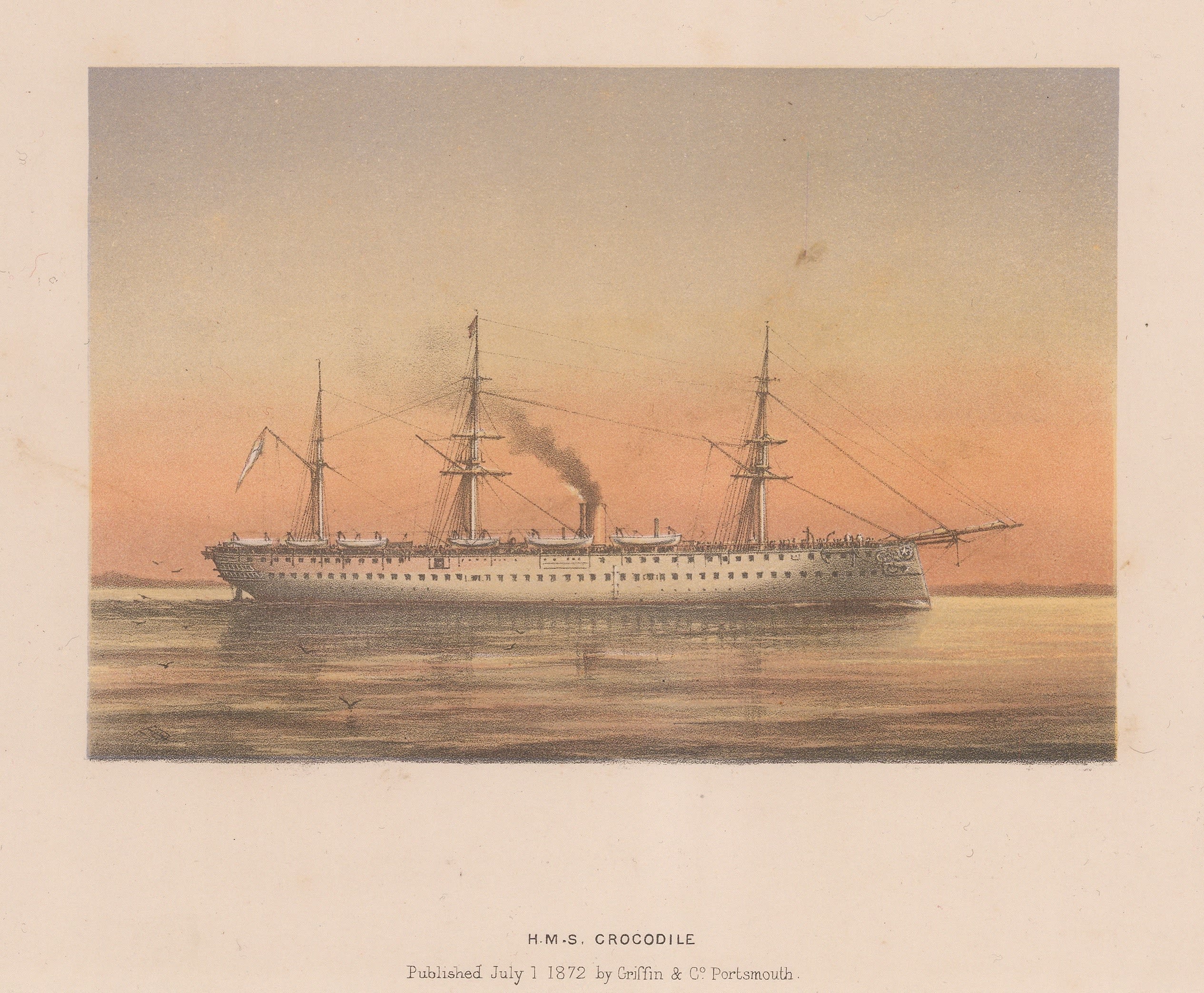Griffin & Co., Royal Navy - HMS Crocodile, 1872 | The Map House