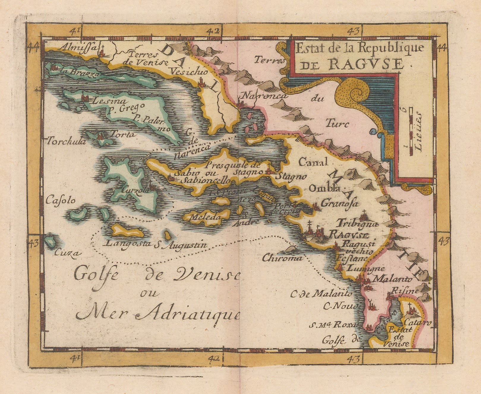 Pierre Duval, Dubrovnik, 1660 c | The Map House