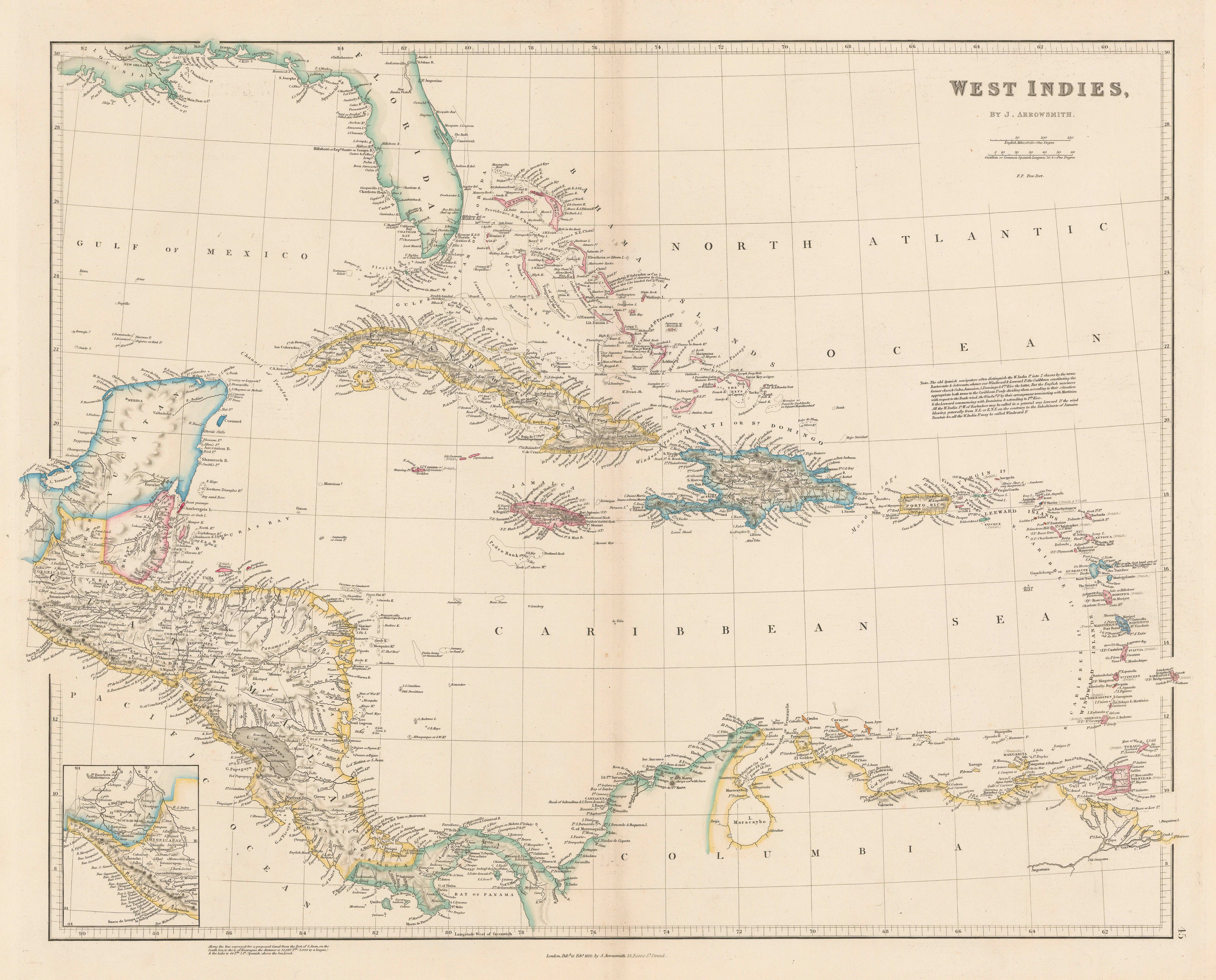 John Arrowsmith, West Indies, 1832 | The Map House