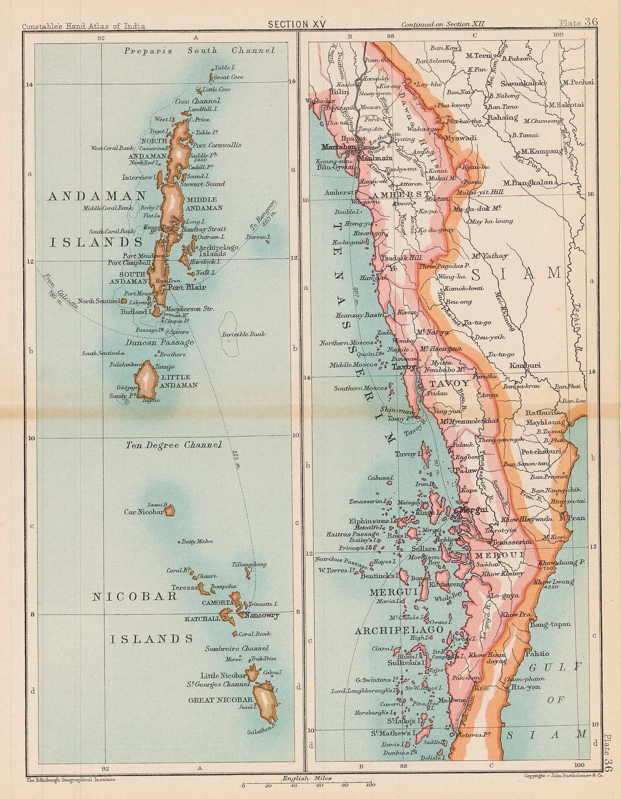 G. & J. Bartholomew, Lower Myanmar (Burma) and the Andaman and Nicobar ...