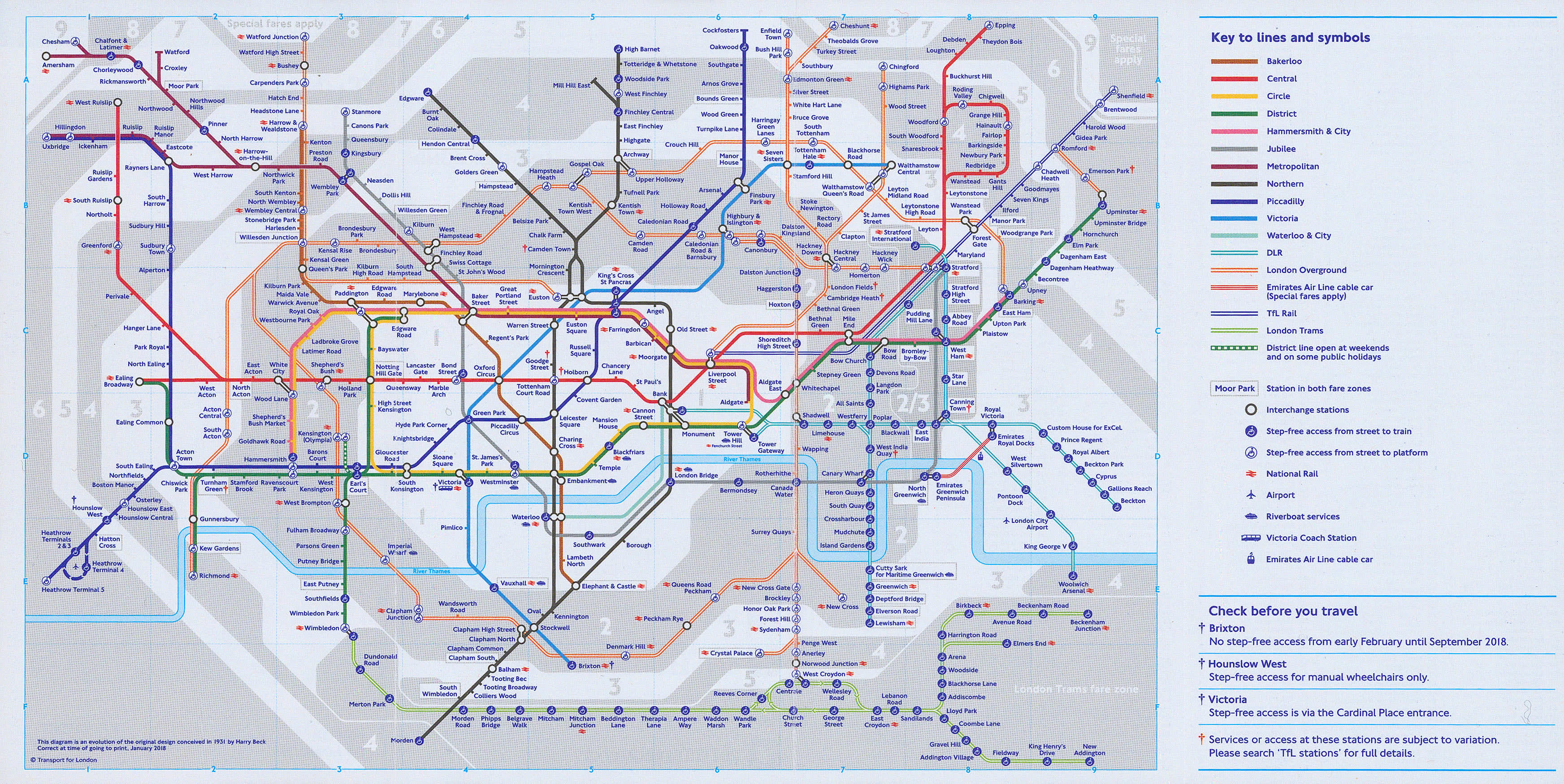 London Underground, London Underground Map, 2018 | The Map House